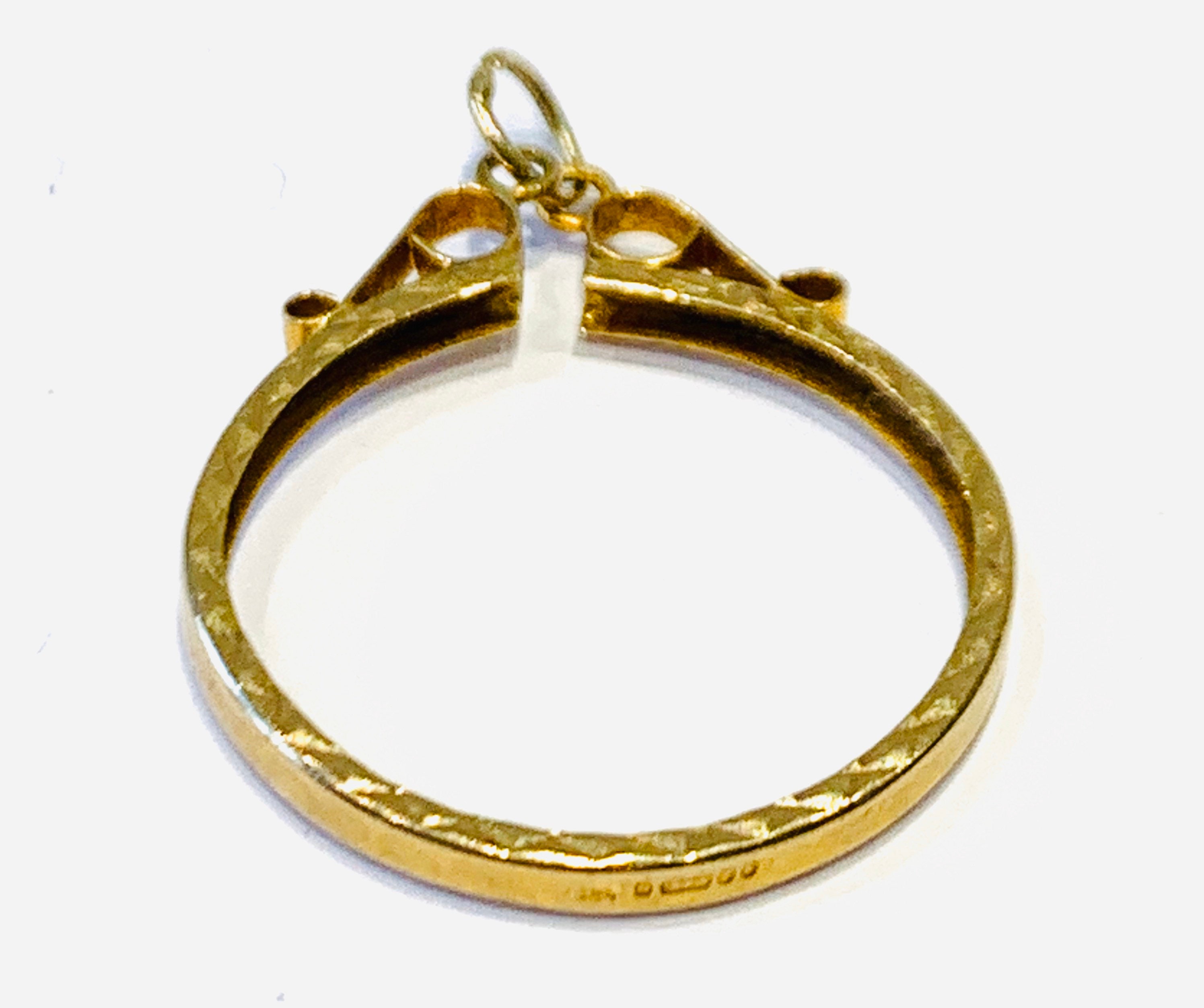 Vintage 9ct yellow gold full Sovereign pendant mount - hallmarked ...