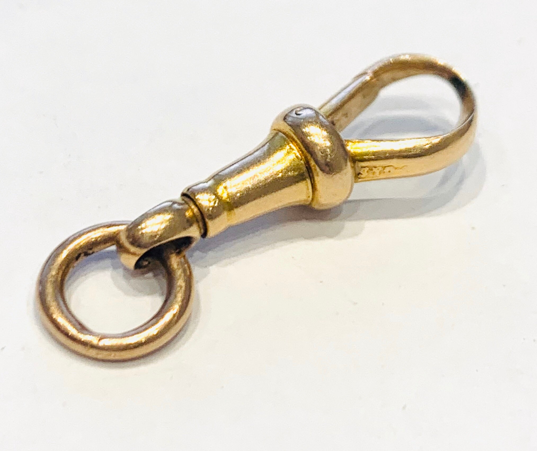 Rare antique 15ct yellow gold Albert chain dog clip