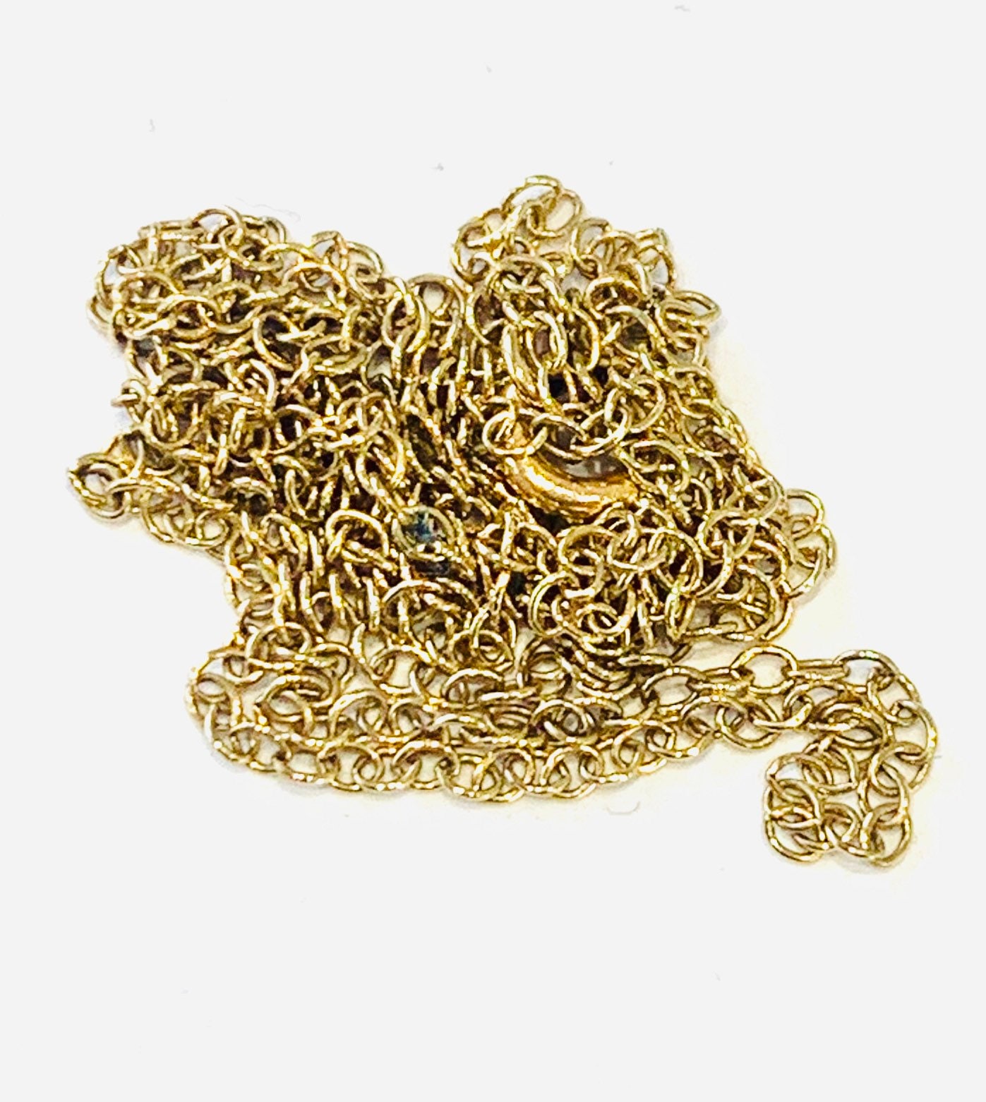 Vintage 9ct yellow gold 21 inch fine link chain