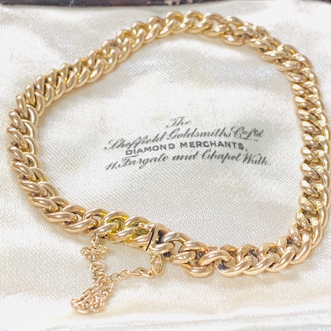 Stunning antique 9ct yellow gold 7 inch bracelet - fully hallmarked ...