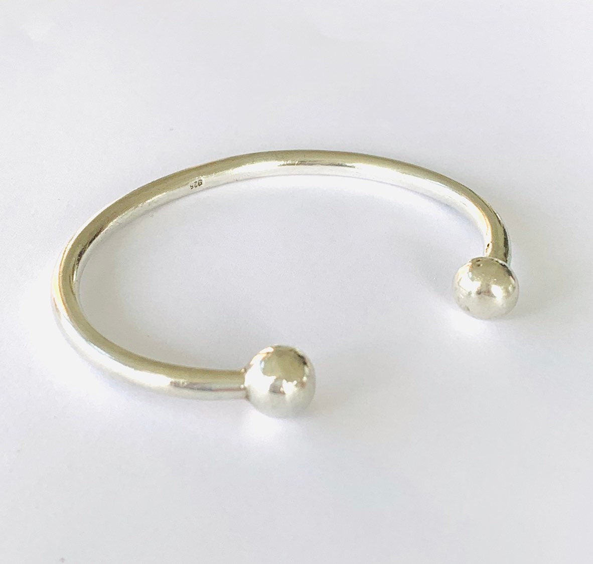 Vintage solid sterling silver Torque or Slave bangle