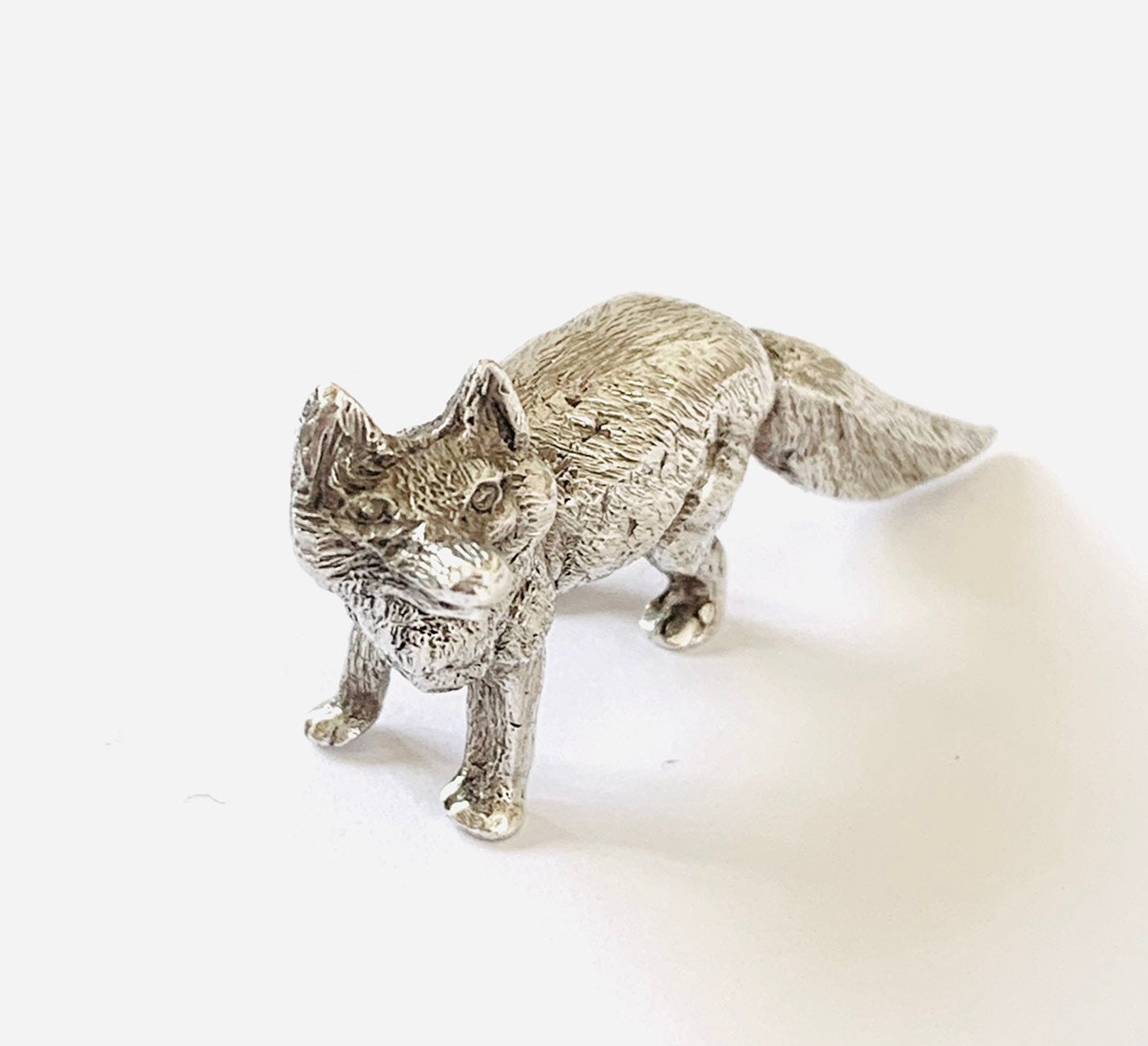 Superb vintage solid sterling silver Fox - hallmarked London 1992