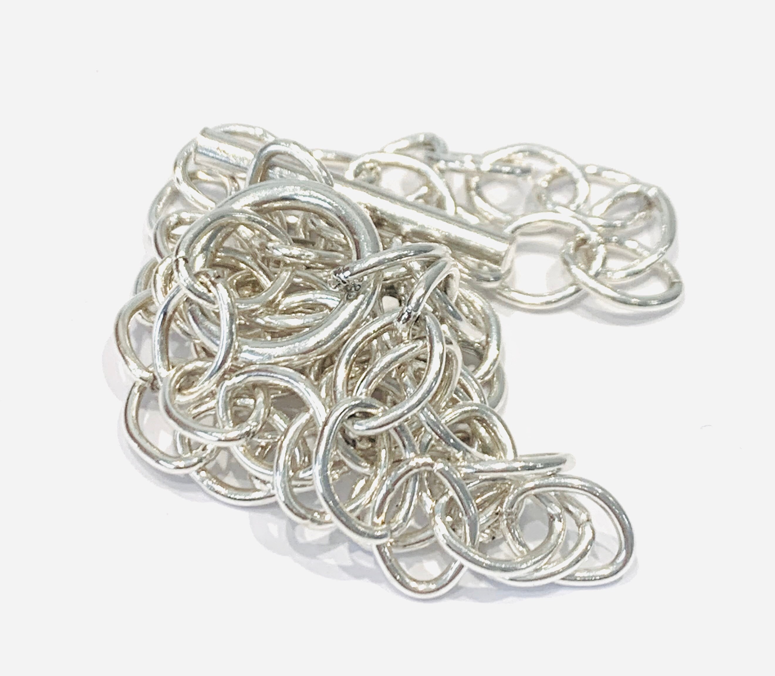 Vintage sterling silver 17 inch toggle necklace - fully hallmarked