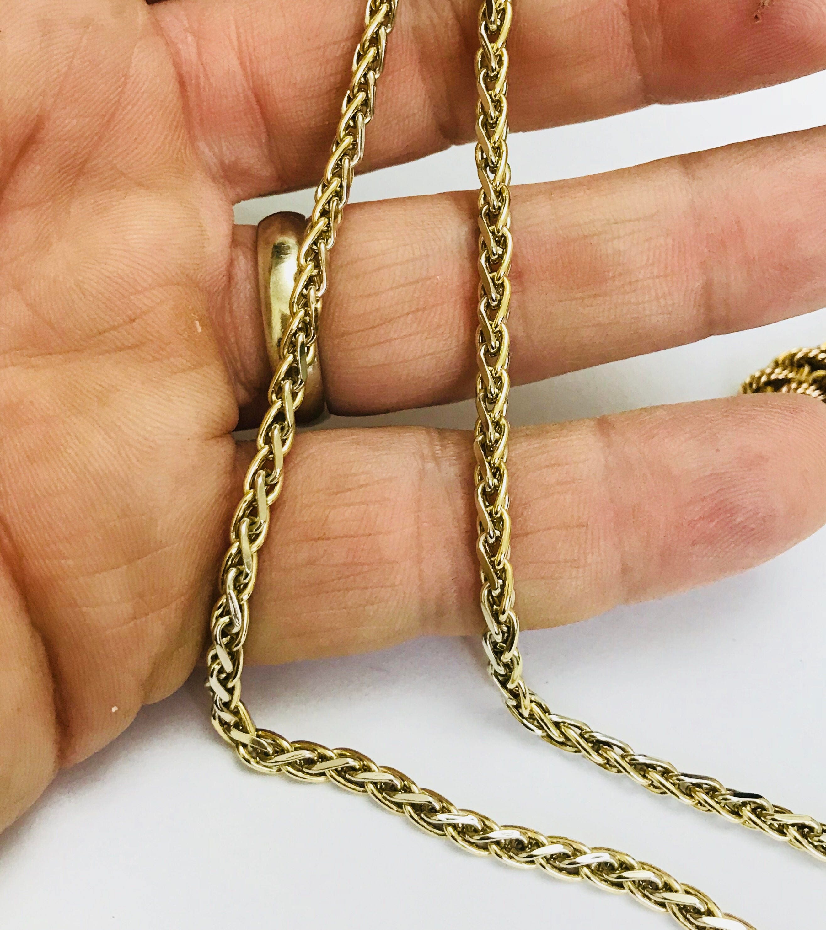 Superb heavy vintage 9ct yellow gold 22 inch chain - 23.3gms
