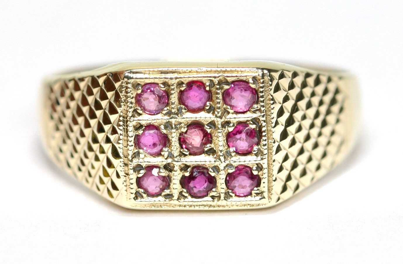 Stunning vintage 9ct gold Men's Ruby signet ring - Birmingham 1989 ...