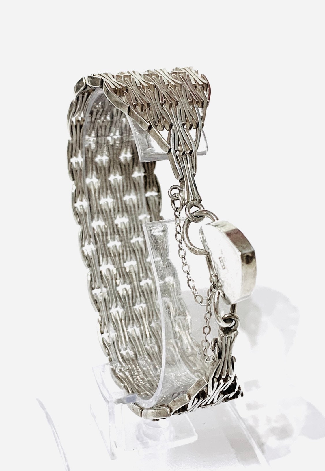 Superb heavy vintage sterling silver padlock bracelet - hallmarked ...