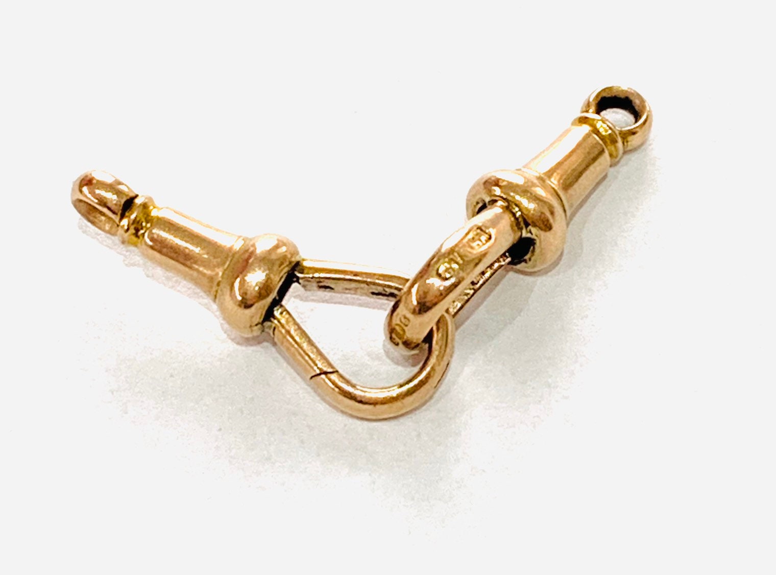 Stunning matching pair of antique 9ct rose gold Albert chain dog clips ...