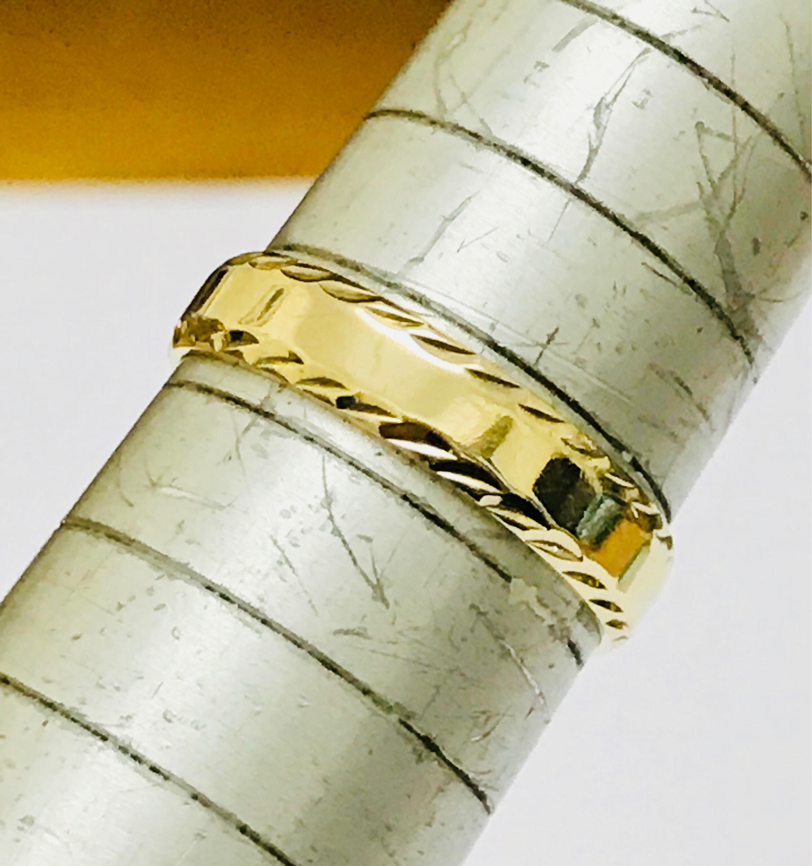 Superb vintage 9ct yellow gold milled edge wedding ring - Birmingham ...