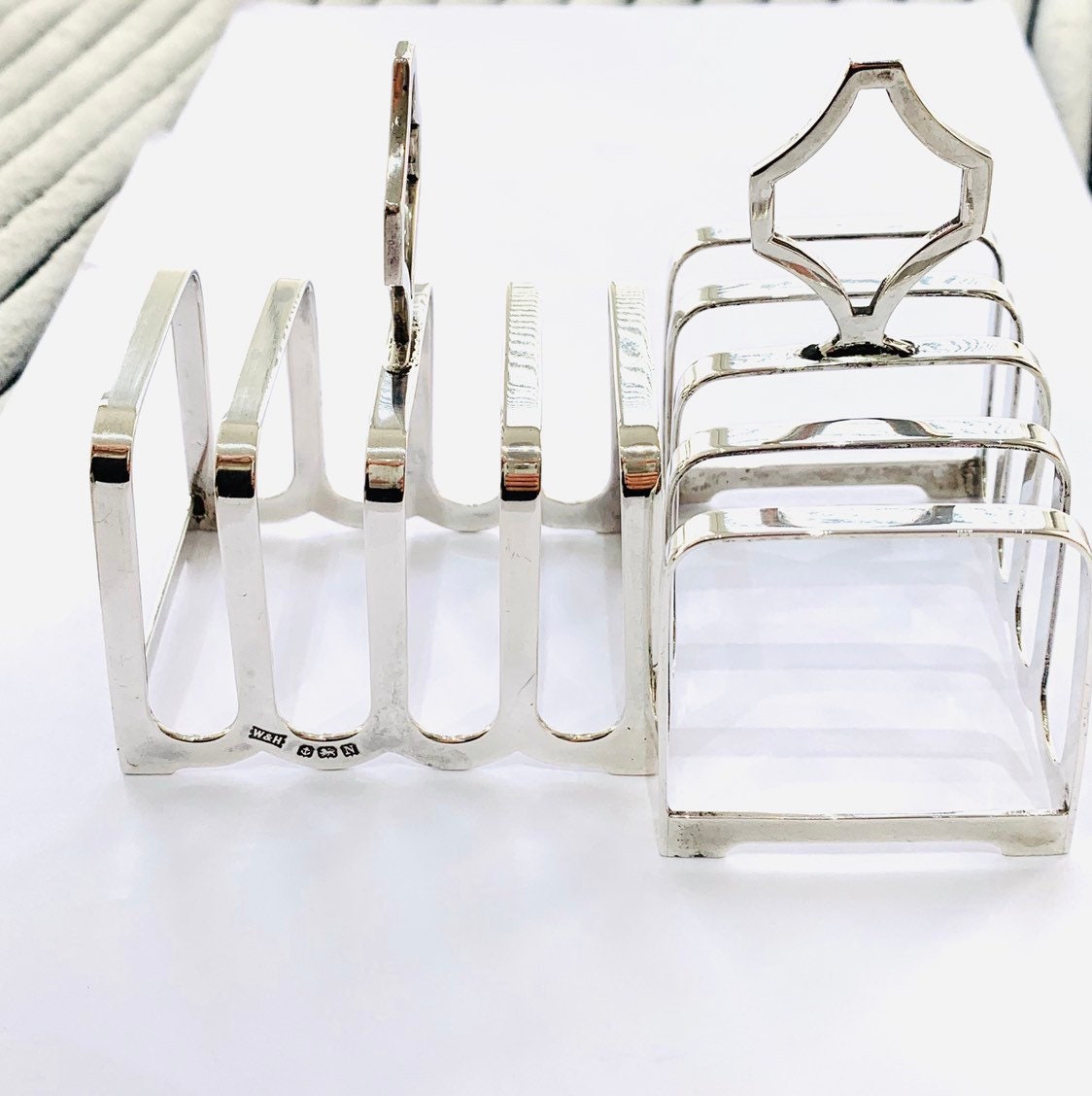 Superb matched pair of antique Sterling Silver toast racks - hallmarked ...