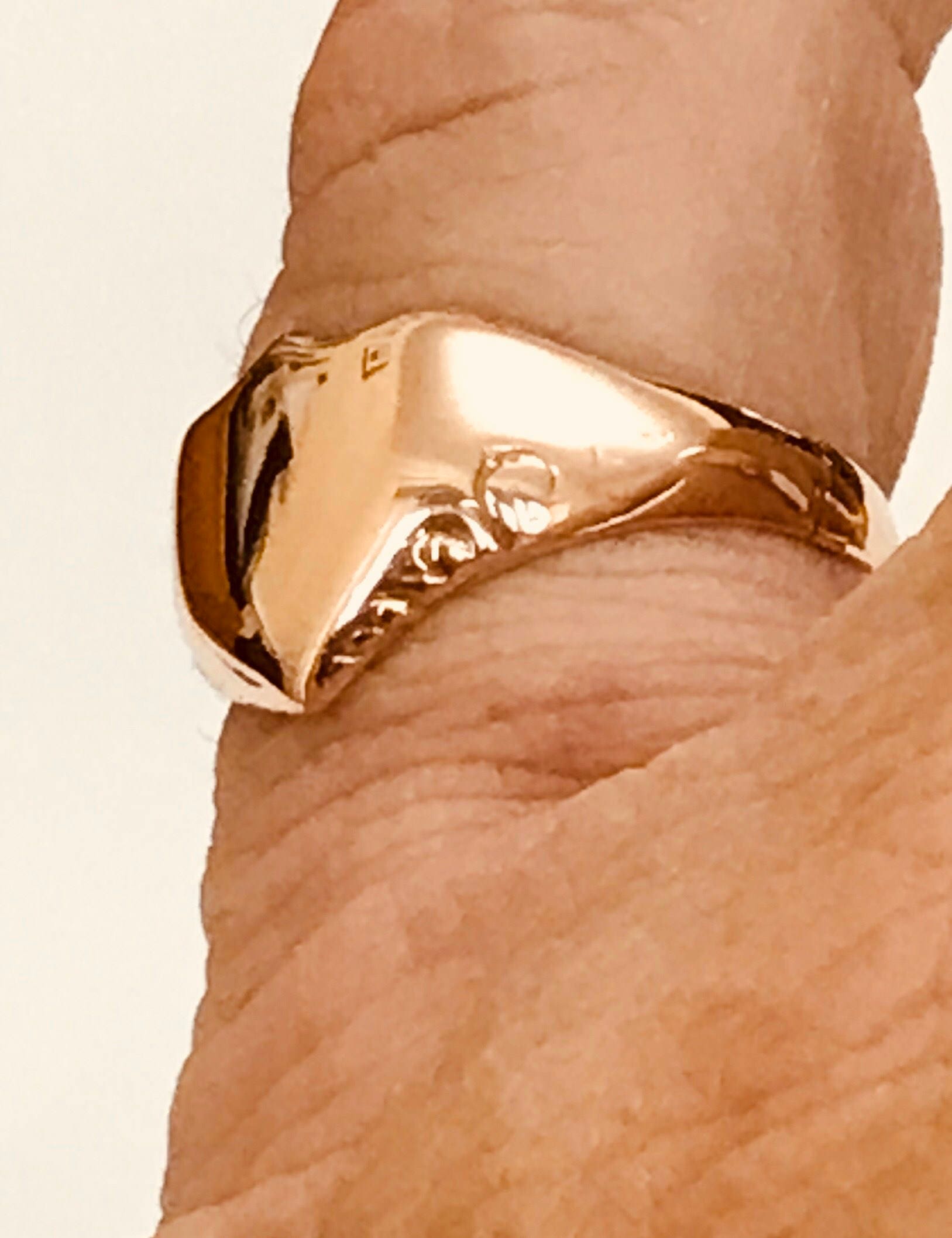 Beautiful antique 9ct rose gold signet ring - Chester 1903