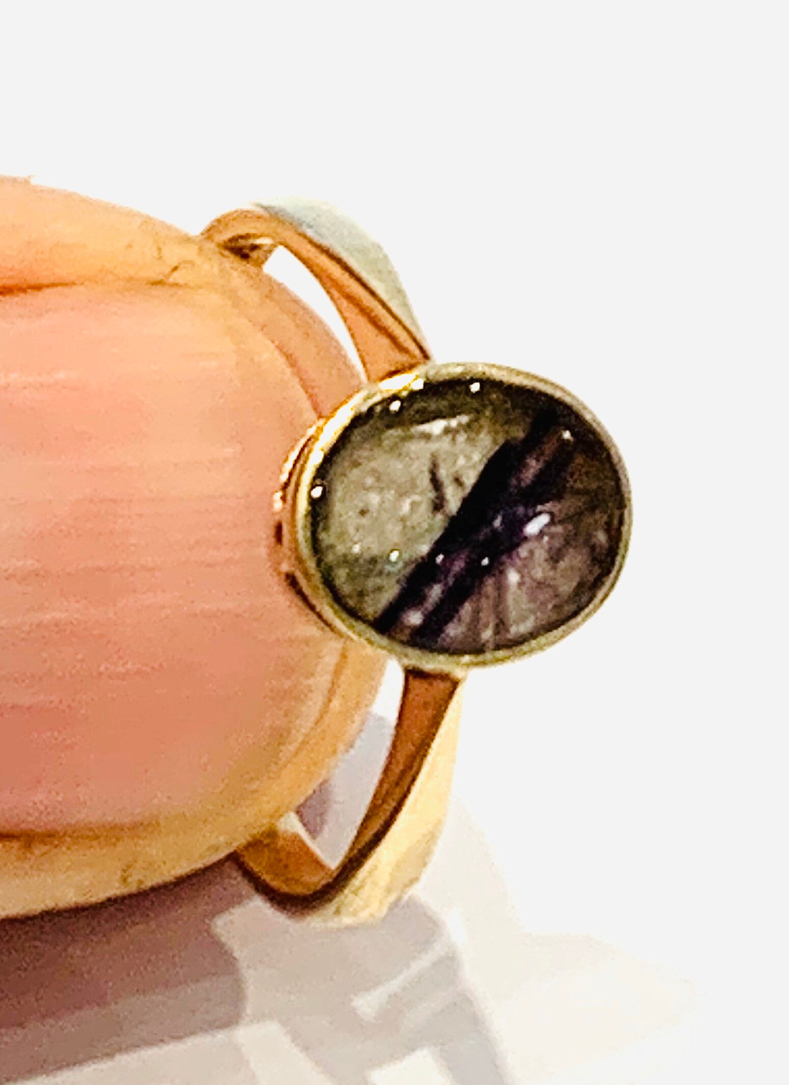 Superb vintage 9ct yellow gold Blue John ring - hallmarked Birmingham ...