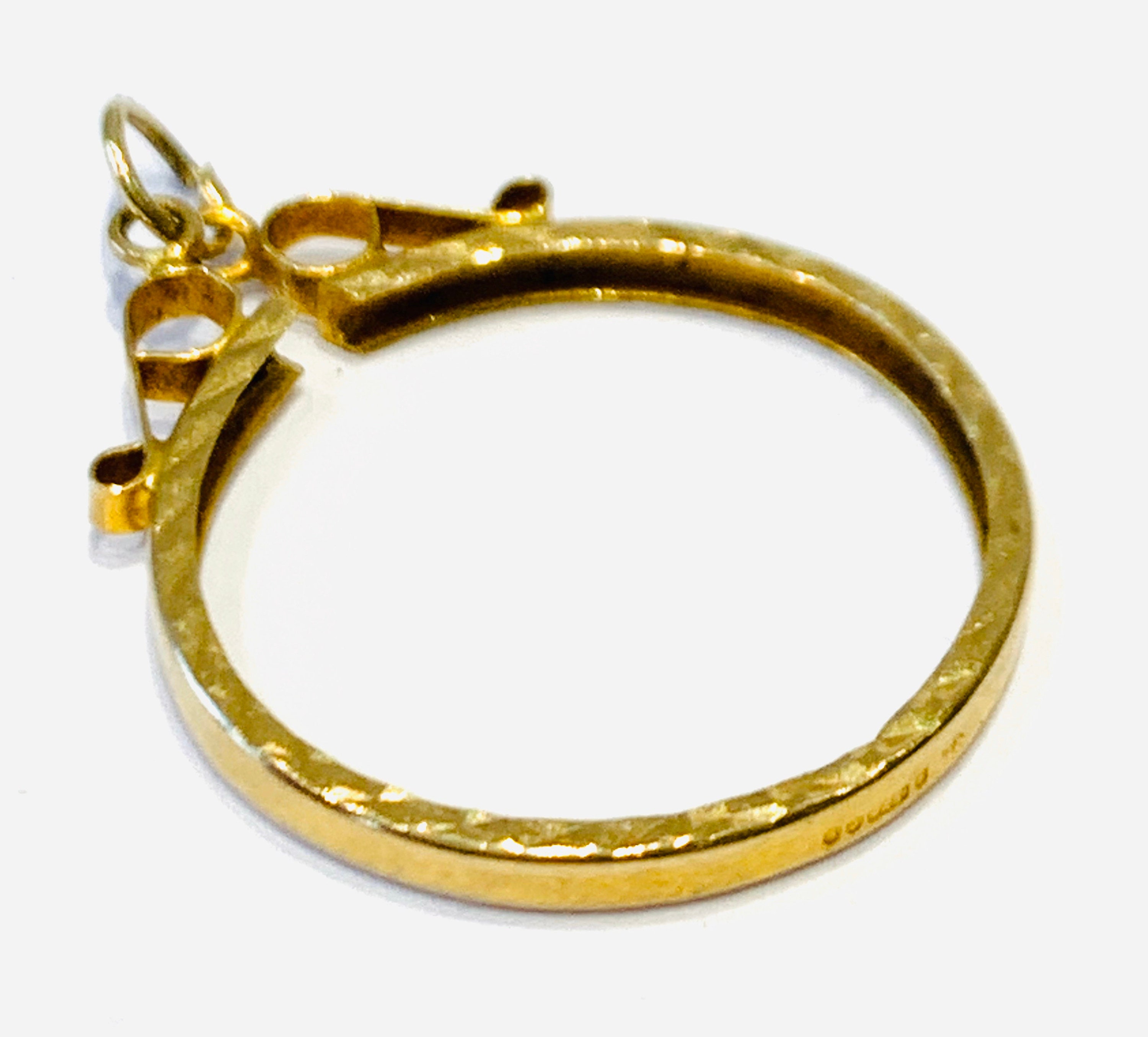 Vintage 9ct yellow gold full Sovereign pendant mount - hallmarked ...