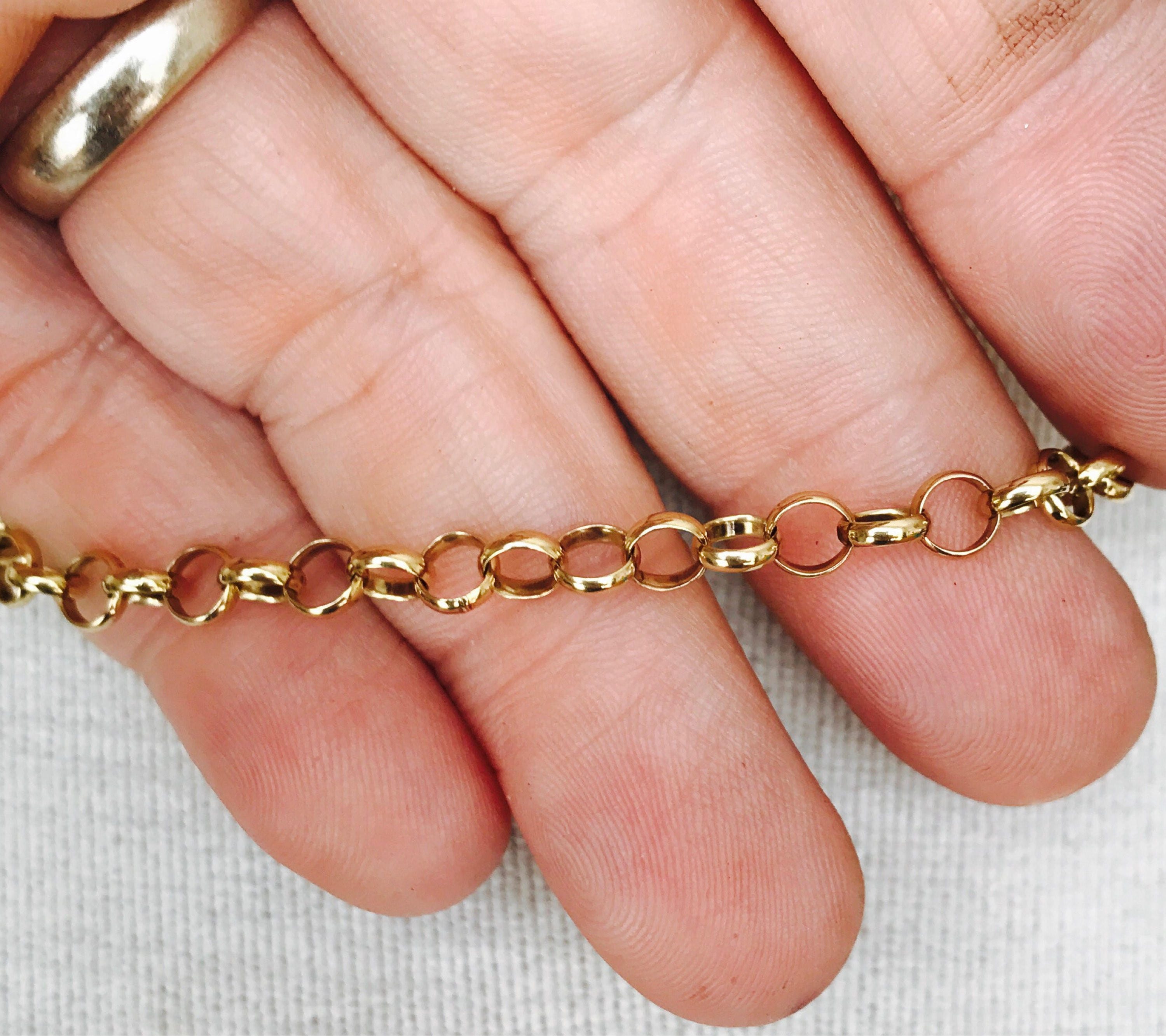 Vintage 9ct yellow gold 19 inch Belcher style chain - fully hallmarked ...