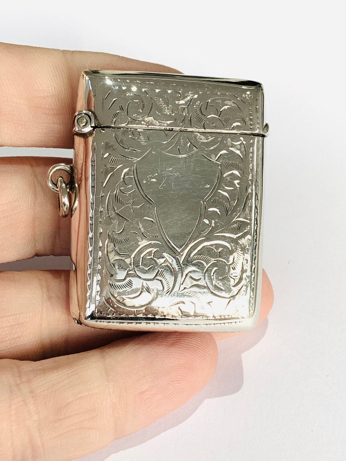 Superb antique Sterling Silver Vesta match case - hallmarked Birmingham ...