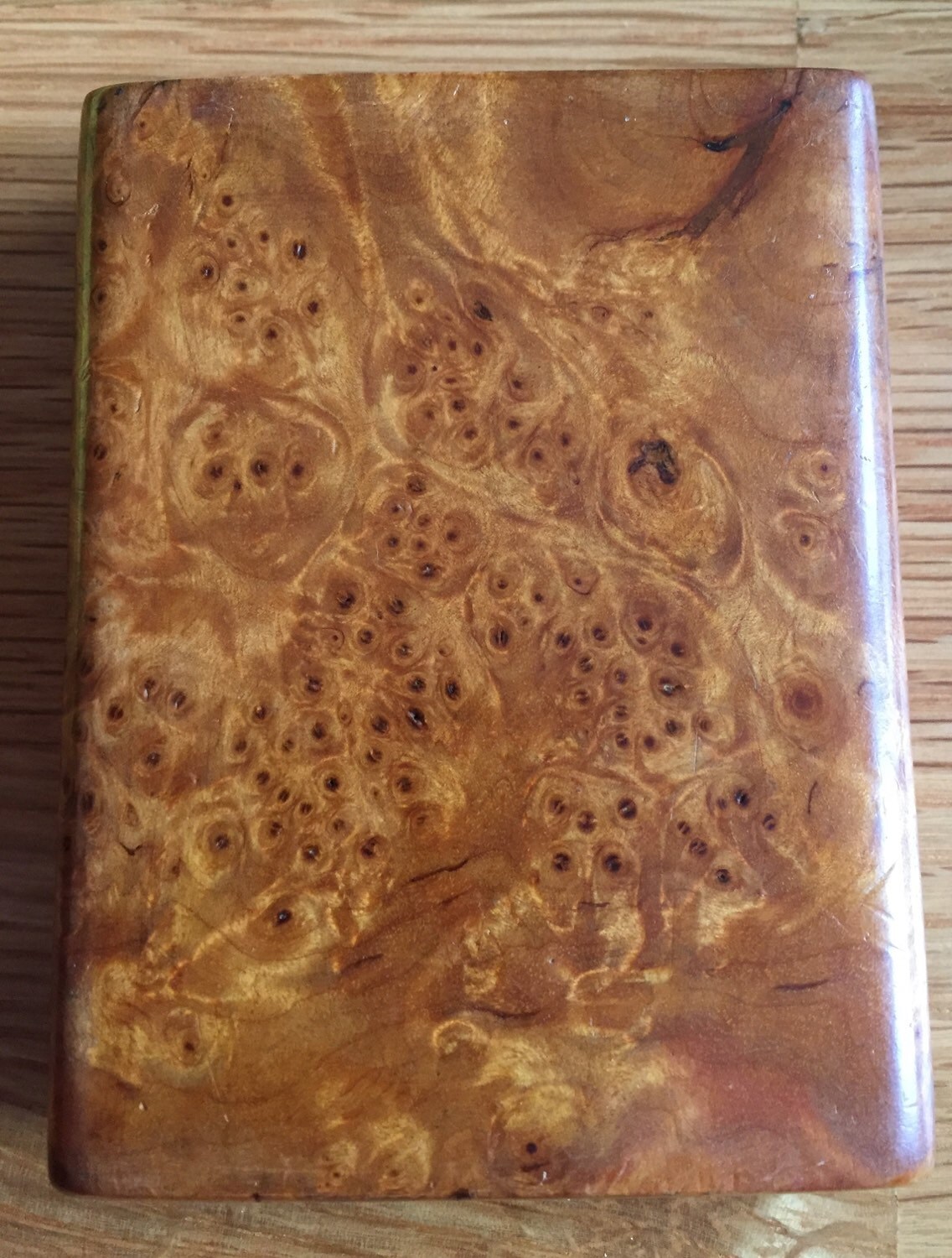 Antique Birds Eye Maple snuff box - card case