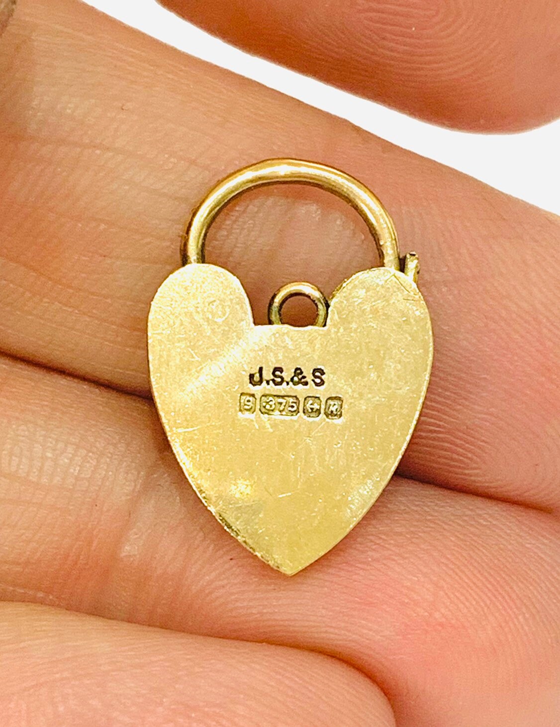 2 vintage 9ct yellow gold padlock pendants / charm bracelet locks ...