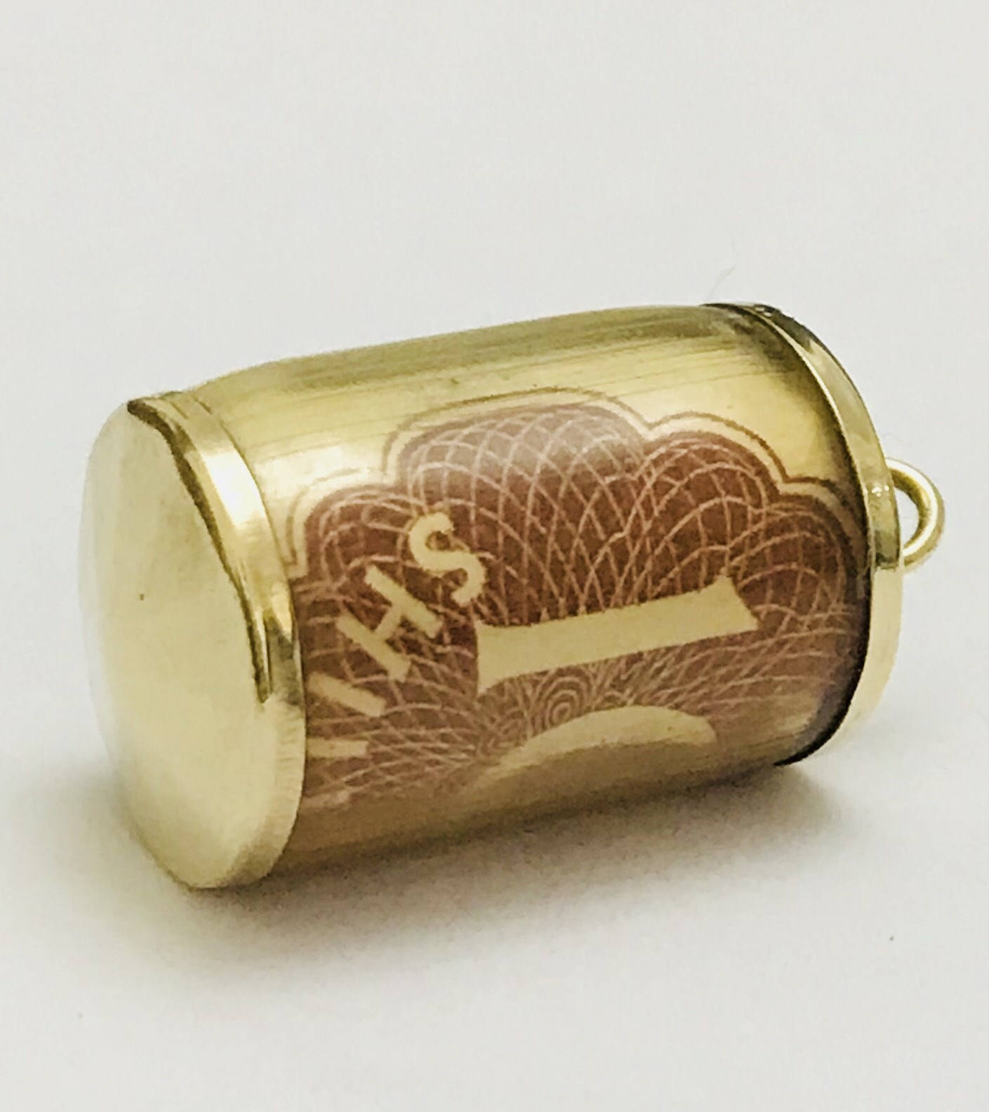Super vintage 9ct gold Ten Shilling note charm - London 1977