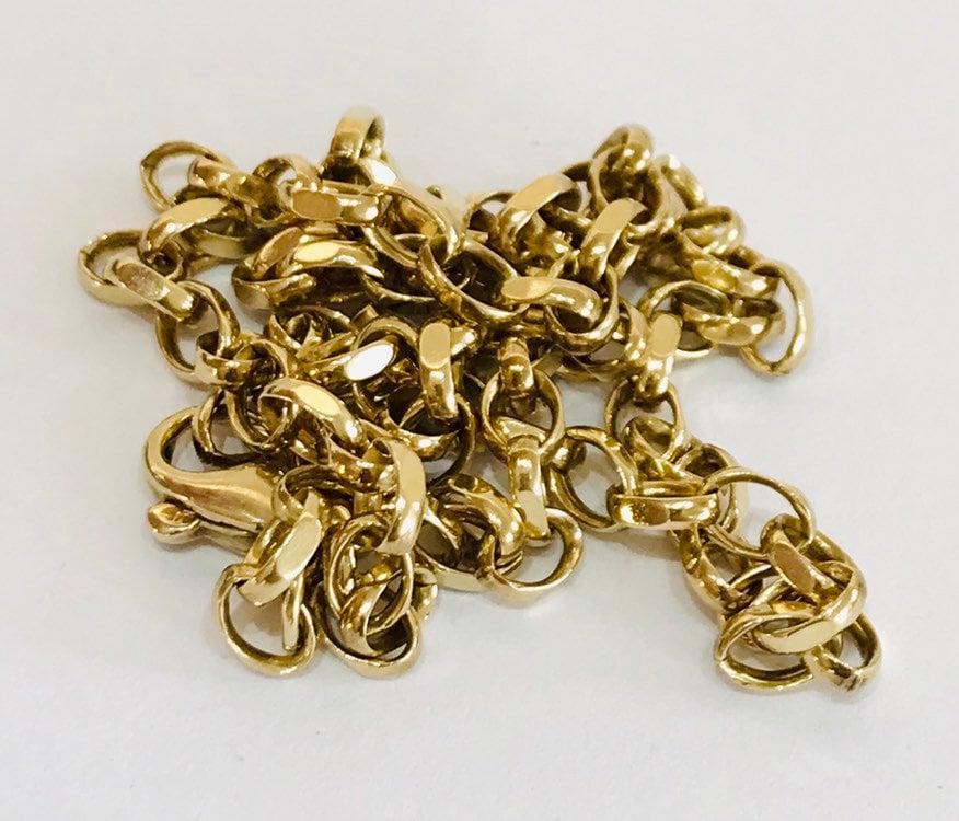 Stunning vintage 9ct yellow gold 16 inch chain - fully hallmarked ...