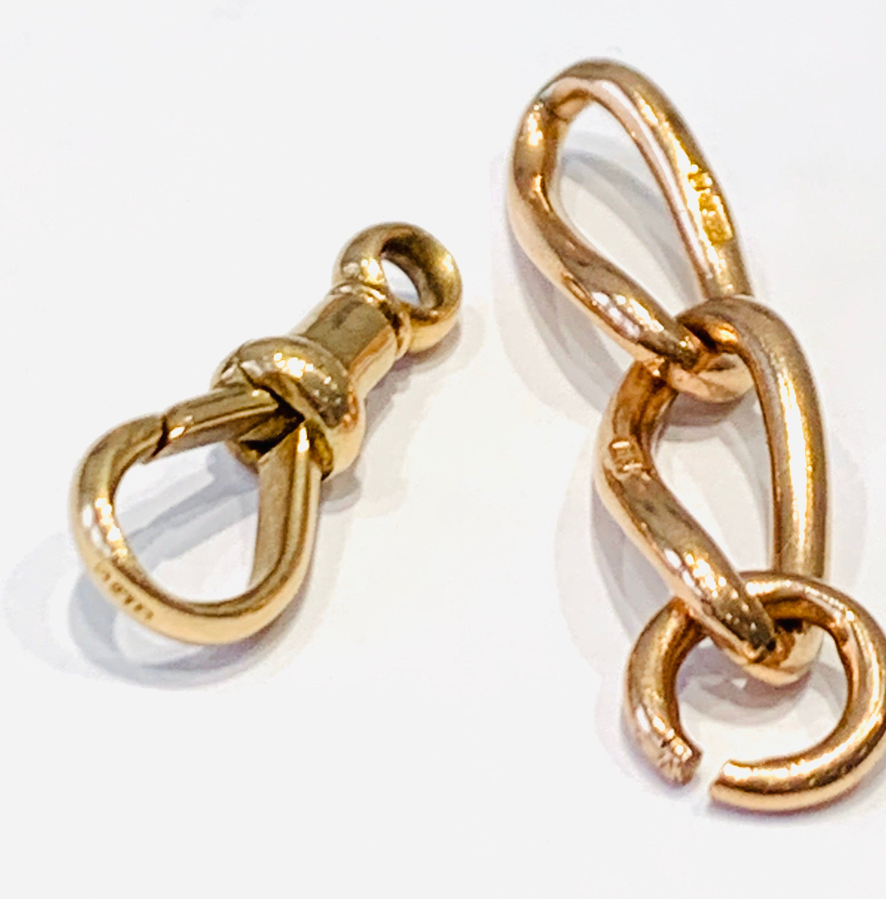 Superb antique 9ct gold Albert dog clip fastener - fully hallmarked - 24mm