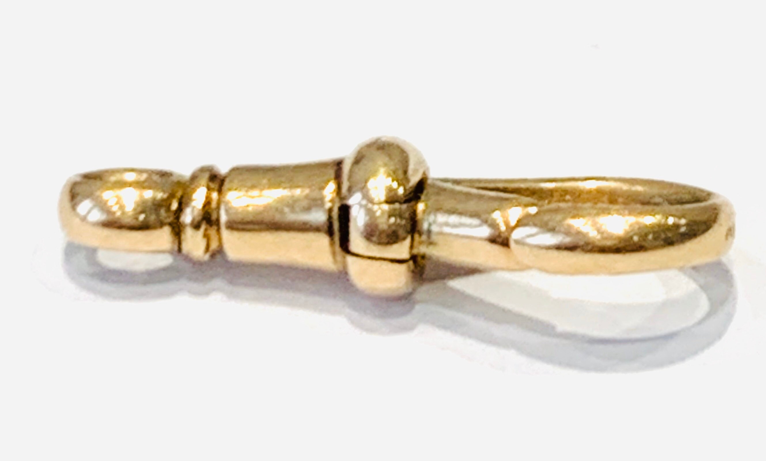 Superb antique 9ct gold Albert dog clip fastener - fully hallmarked - 24mm