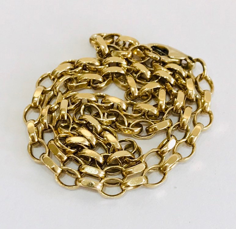 Stunning vintage 9ct yellow gold 16 inch chain - fully hallmarked ...
