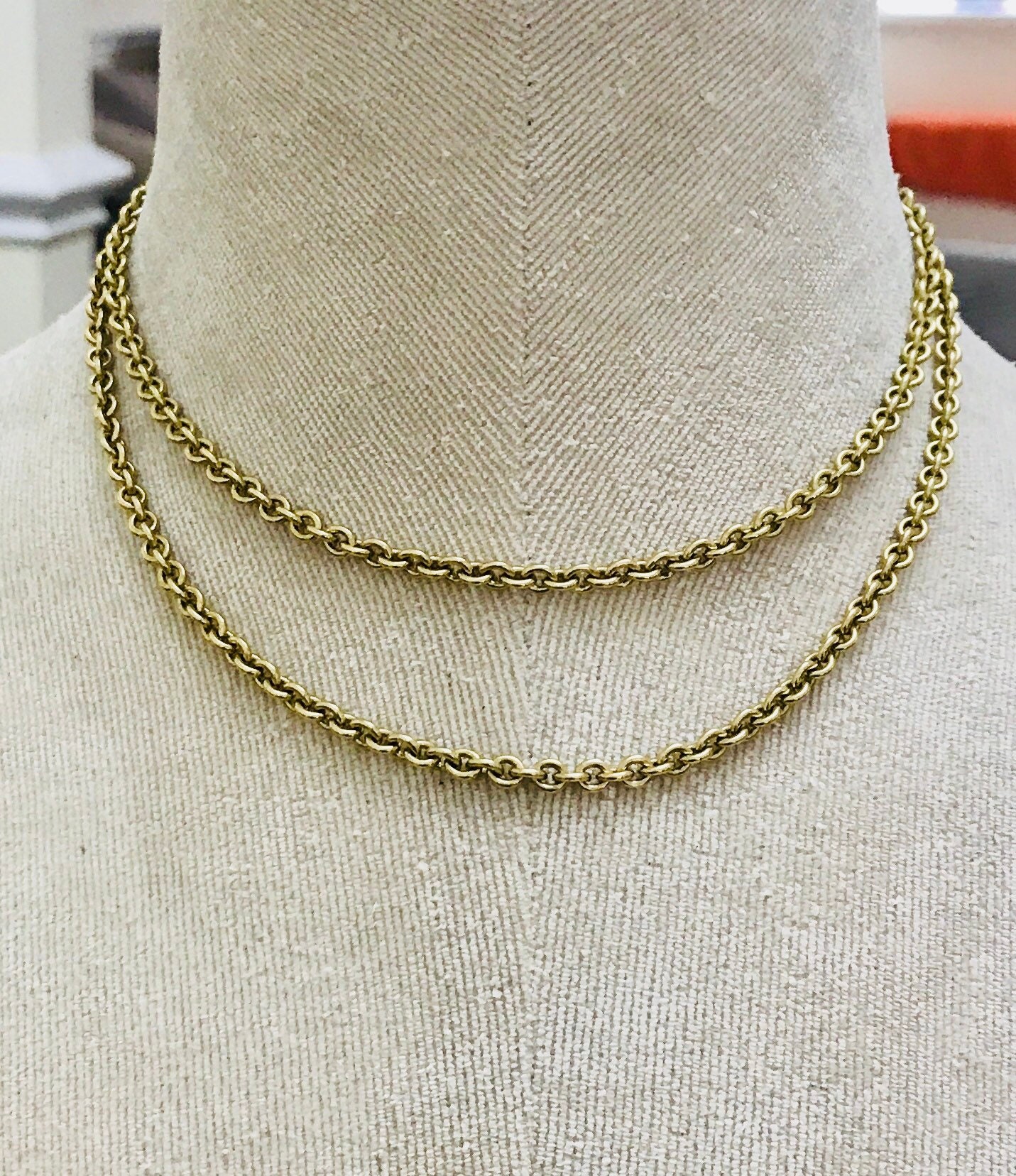 Superb very heavy vintage 9ct yellow gold 30 inch Rolo chain - fully ...