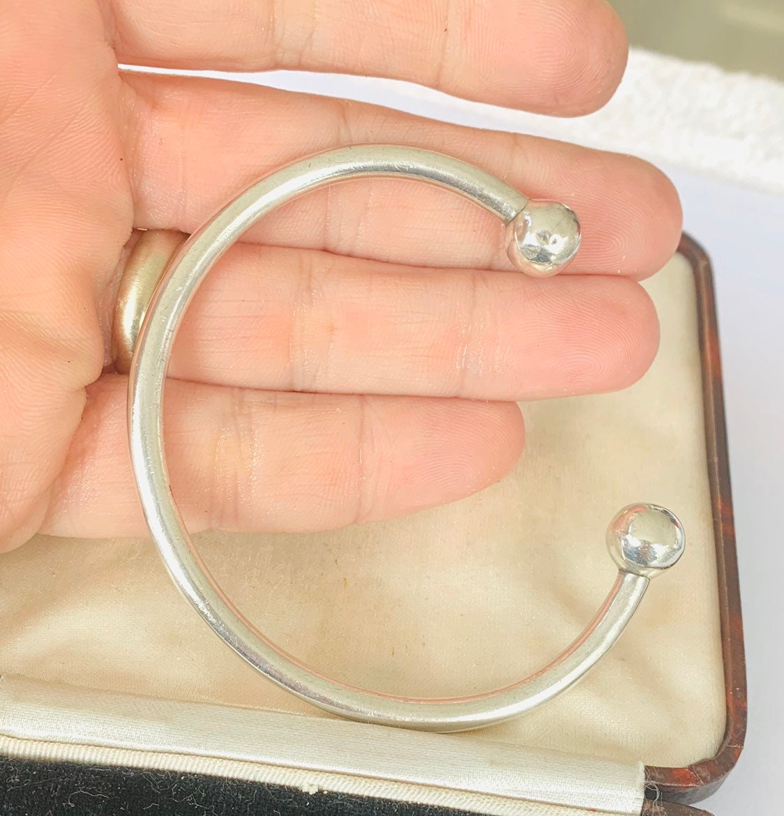 Vintage solid sterling silver Torque or Slave bangle