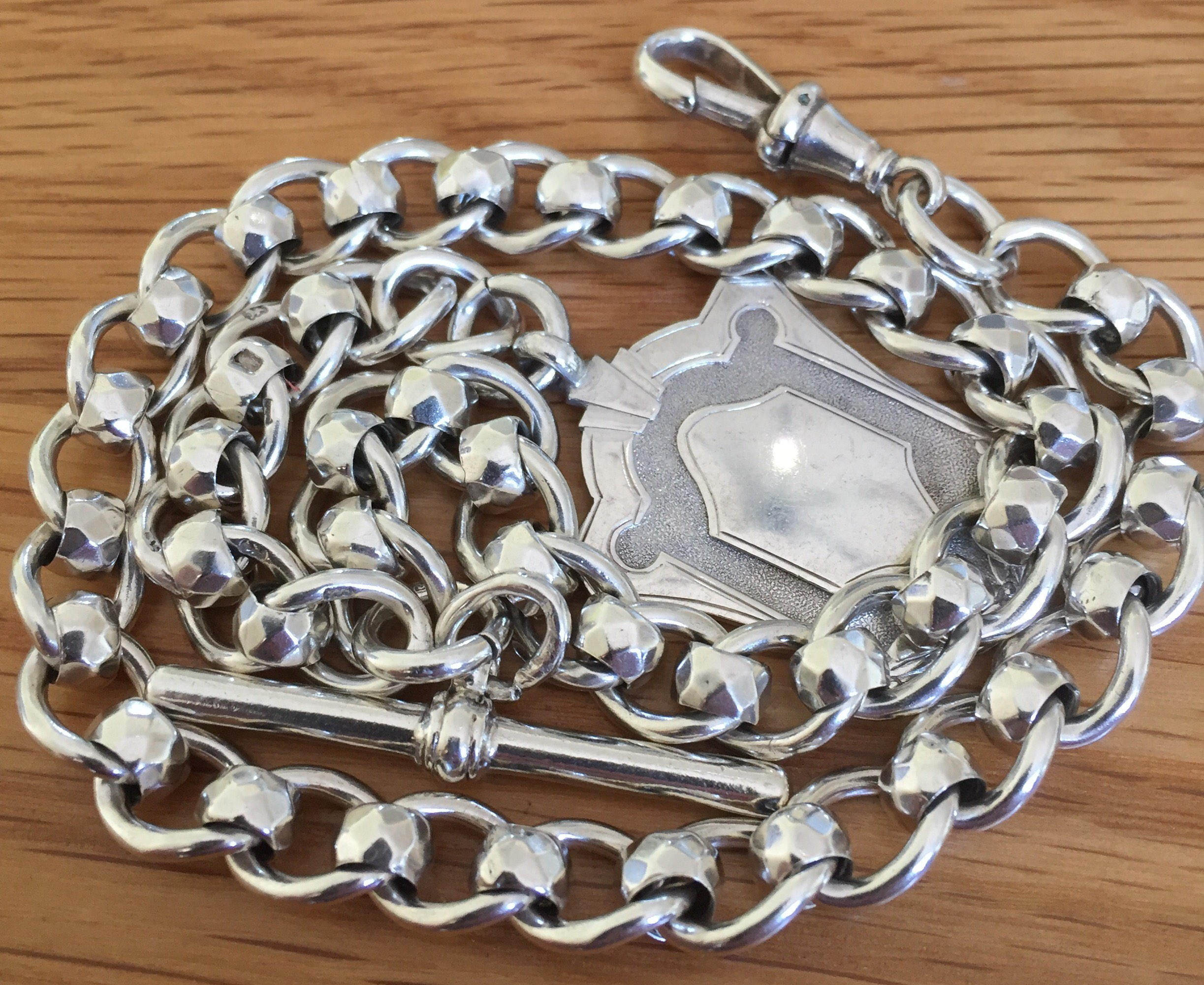 Stunning antique Sterling silver Albert chain - 1900 **reserved**