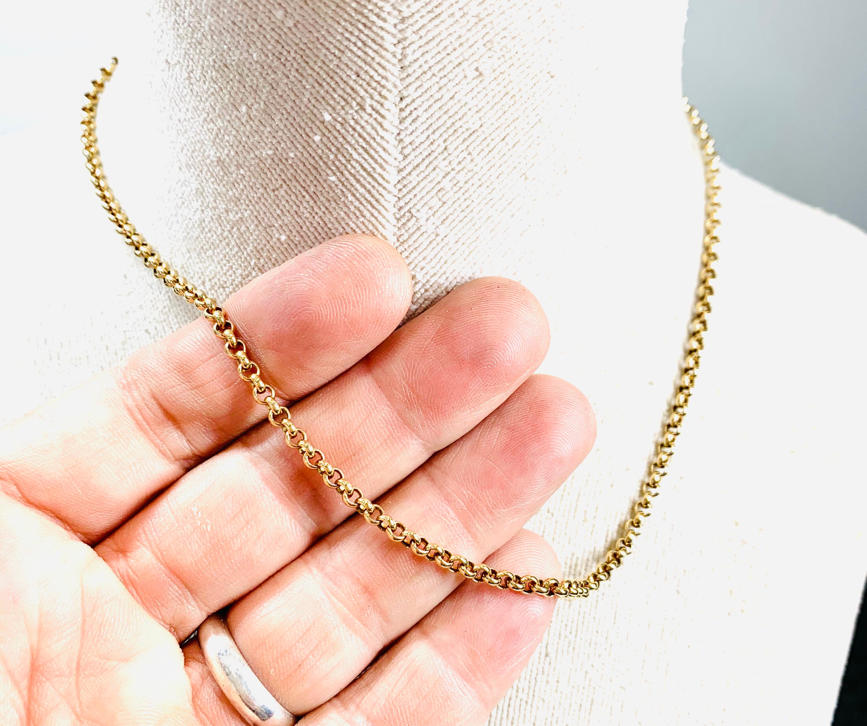 Vintage 9ct gold 18 inch belcher chain - fully hallmarked **Reserved**