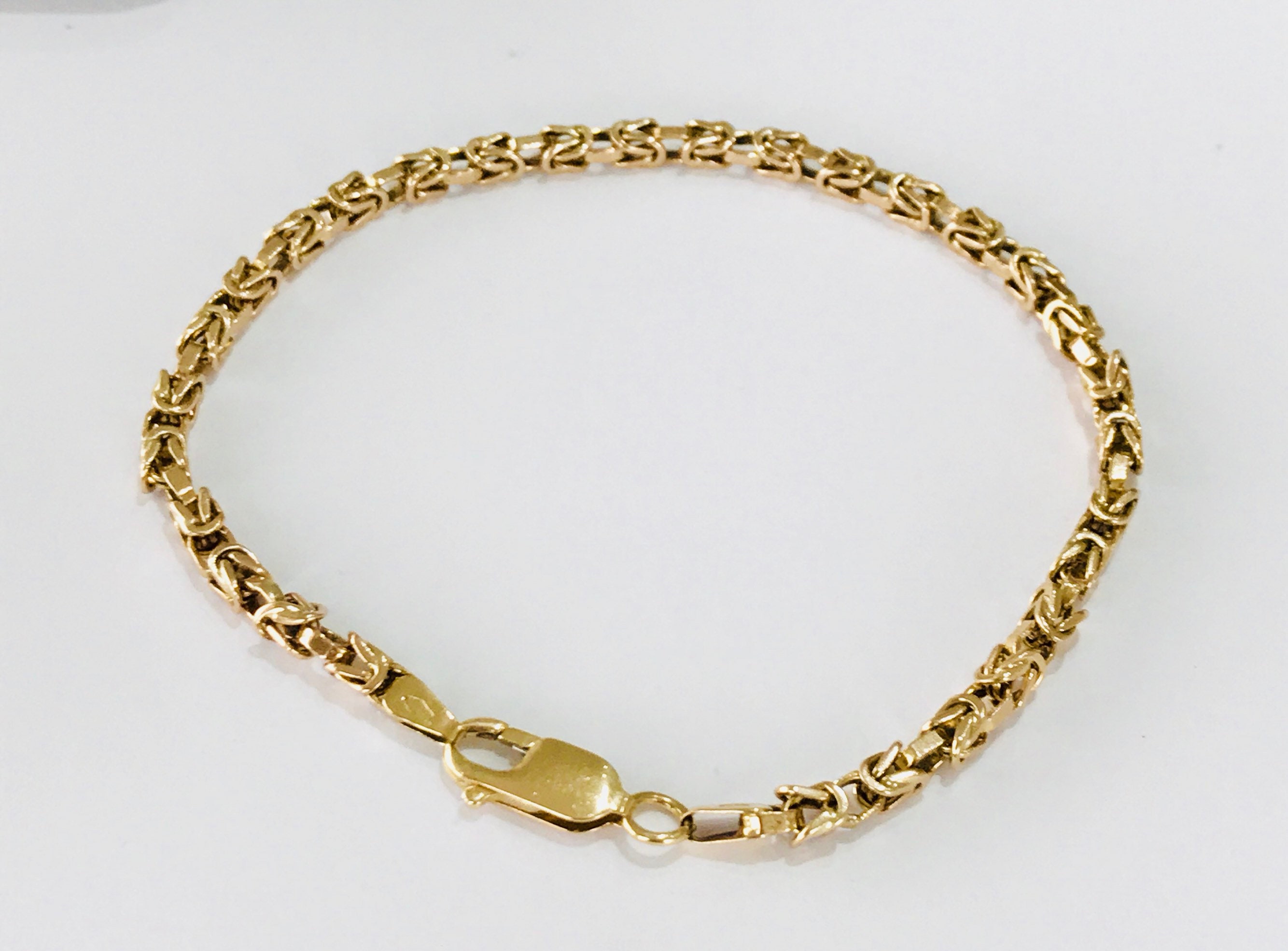 Stunning vintage 9ct gold 8 inch Byzantine bracelet - fully hallmarked ...