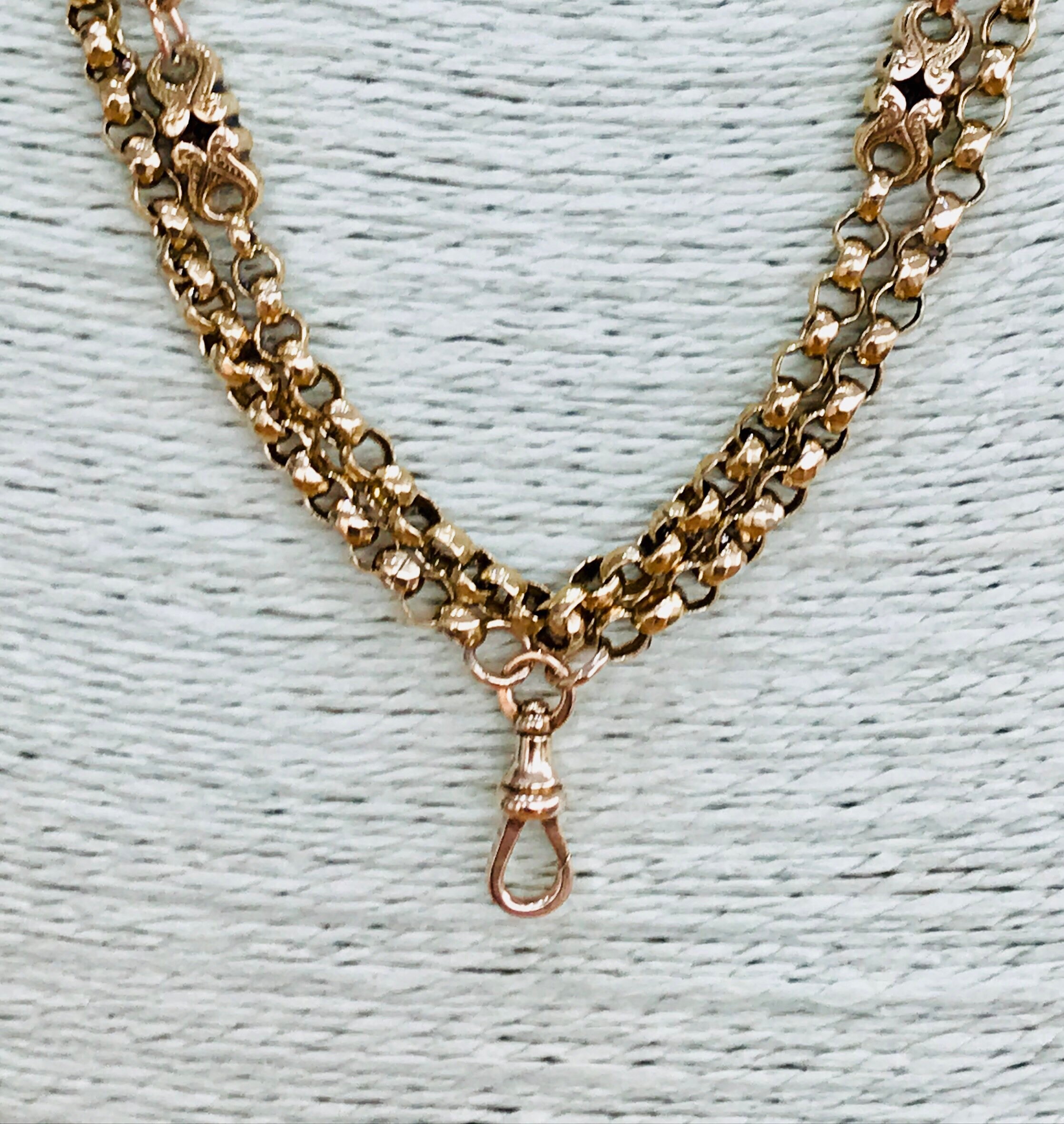 Stunning rare heavy antique - Victorian 9ct yellow gold 46 inch fancy ...