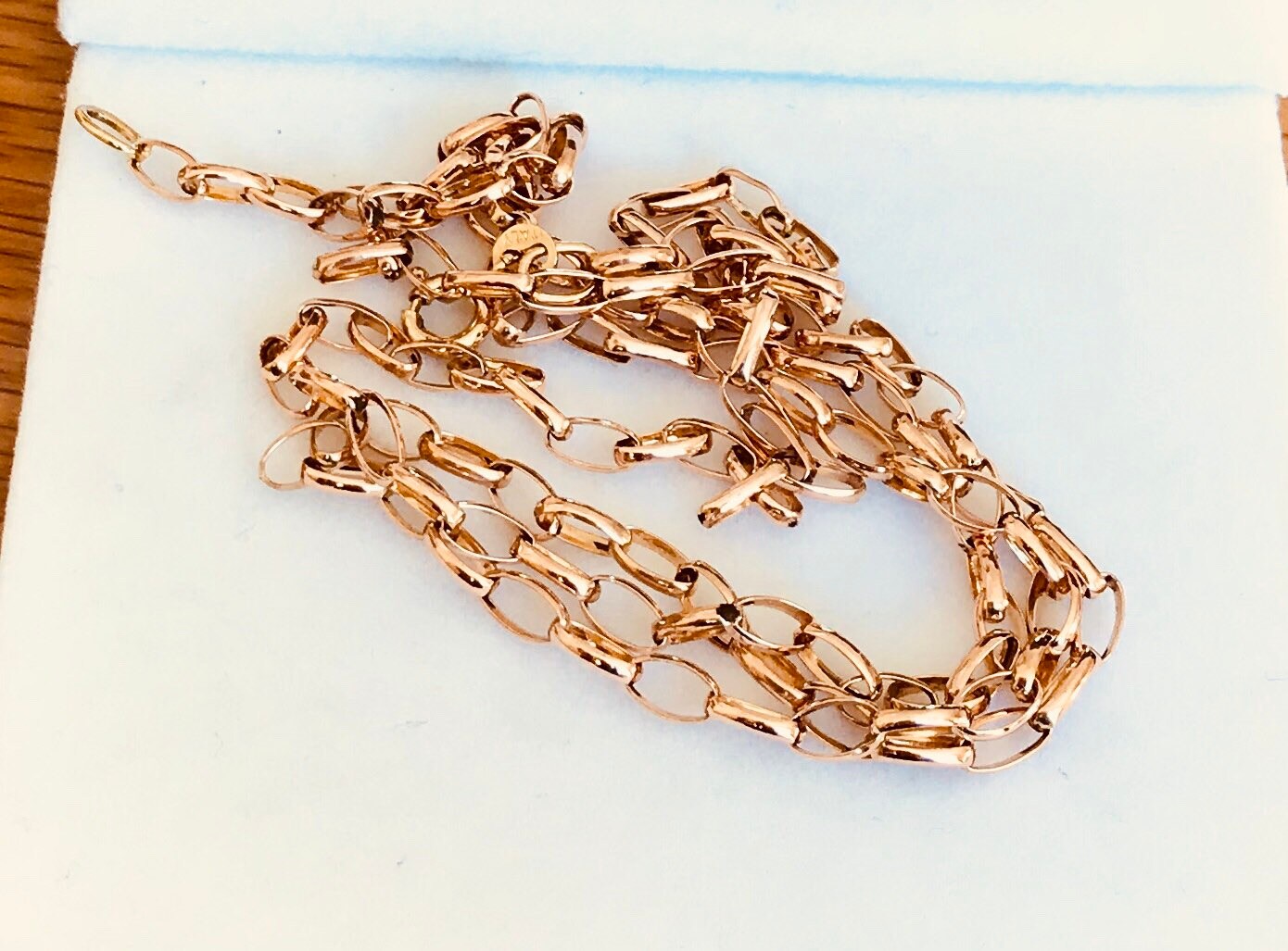 Stunning vintage 9ct rose gold 26 inch long chain fully hallmarked