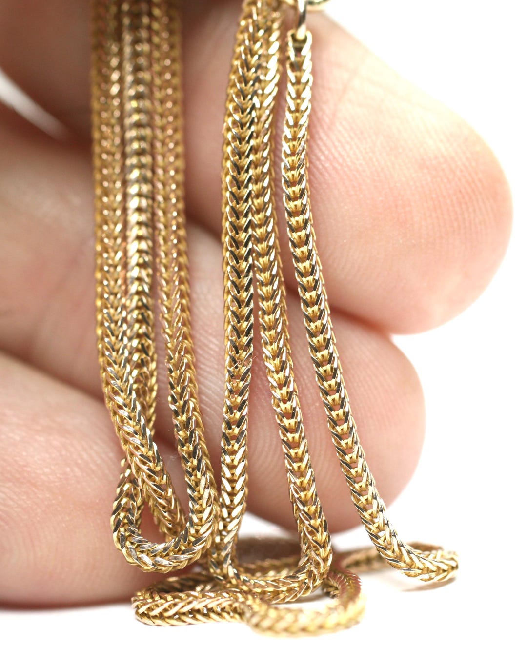 18 1/2 Inch 9ct Gold Foxtail Link Chain - Fully Hallmarked - 5.5gms ...