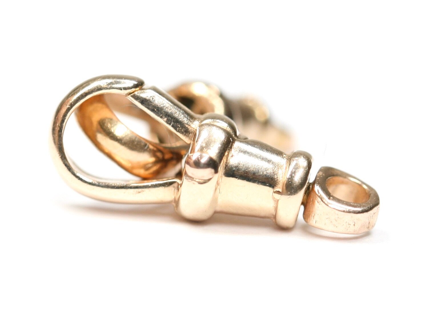 Superb matching pair of antique 9ct rose gold Albert chain Dog Clips - 17mm