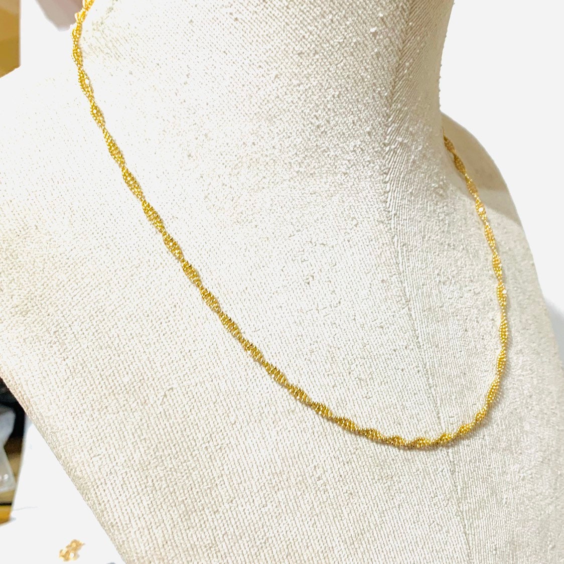 Superb 9ct gold 19 inch fancy chain / necklace - fully hallmarked