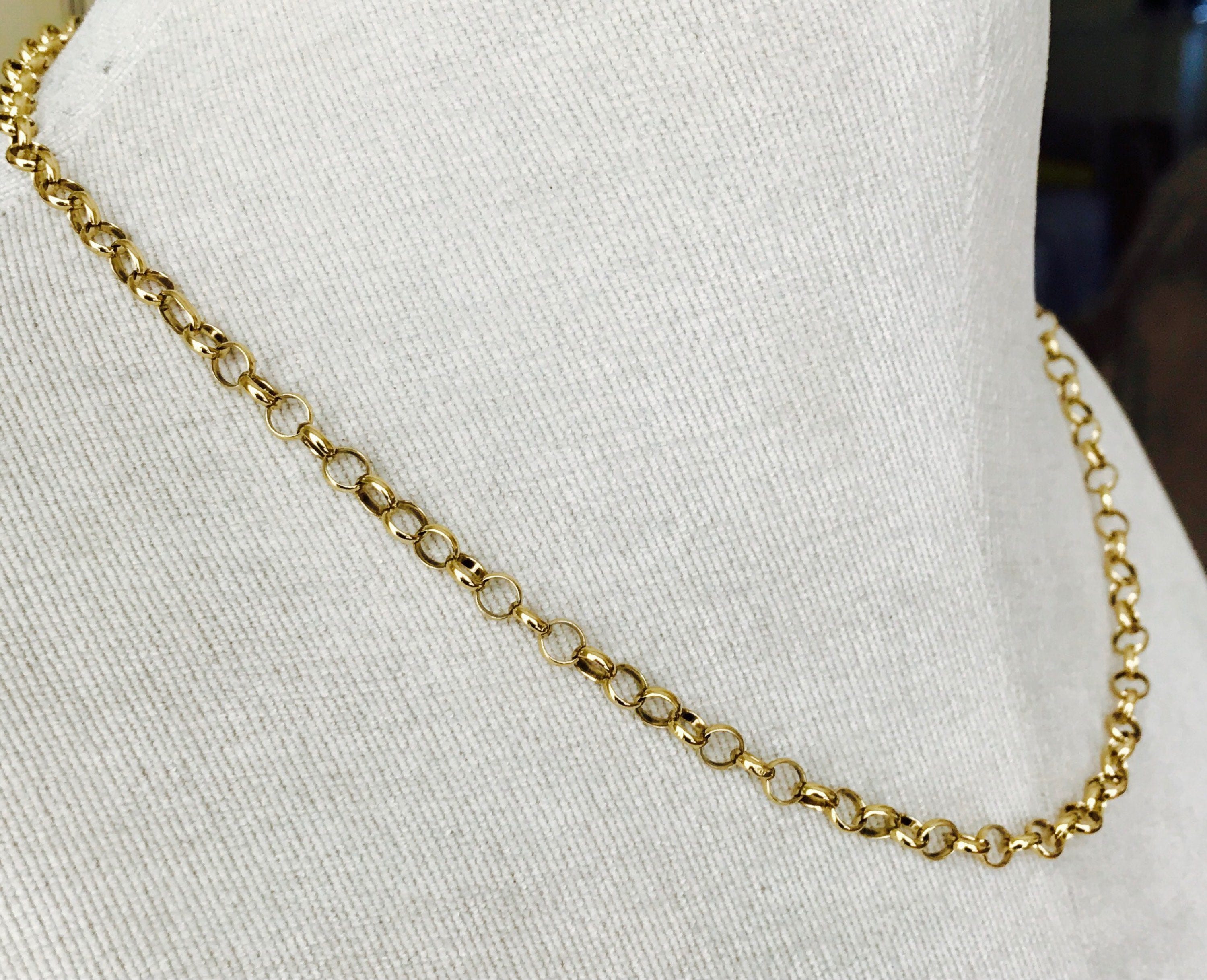 Vintage 9ct yellow gold 19 inch Belcher style chain - fully hallmarked ...