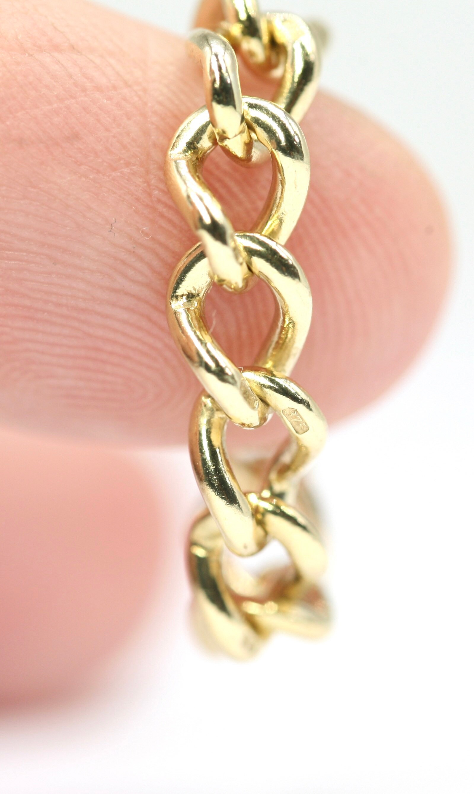 Superb antique 9ct yellow gold Albert chain link rings - all links ...