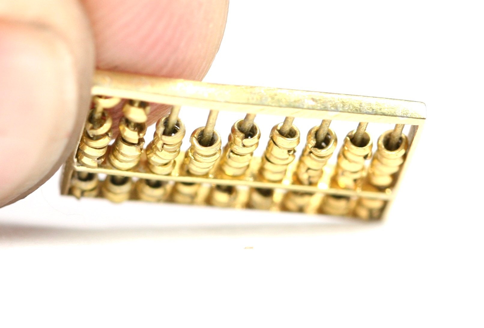 Vintage 9ct yellow gold Abacus charm - stamped 9K