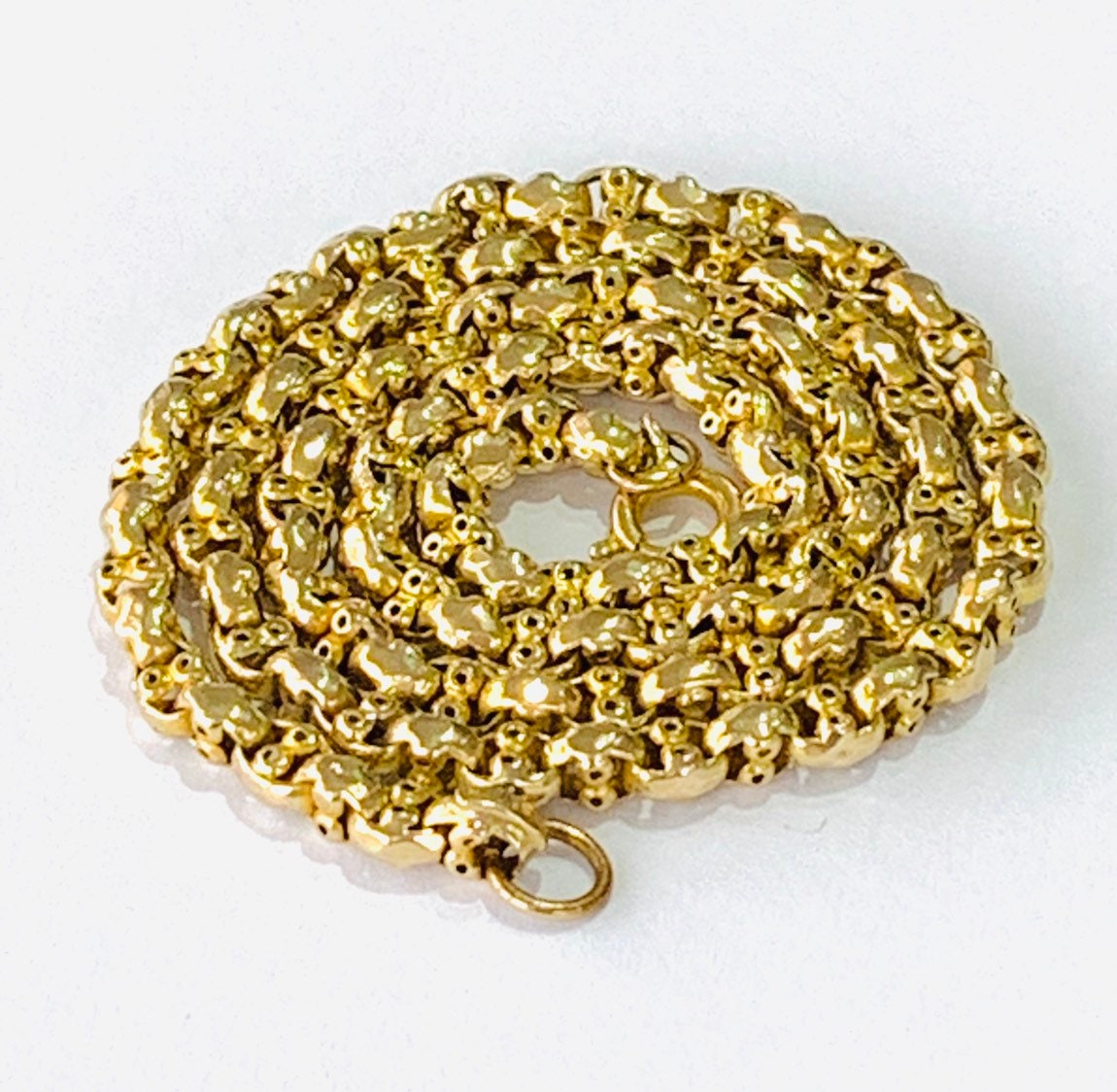 Stunning antique Edwardian 9ct yellow gold 18 inch fancy link chain ...