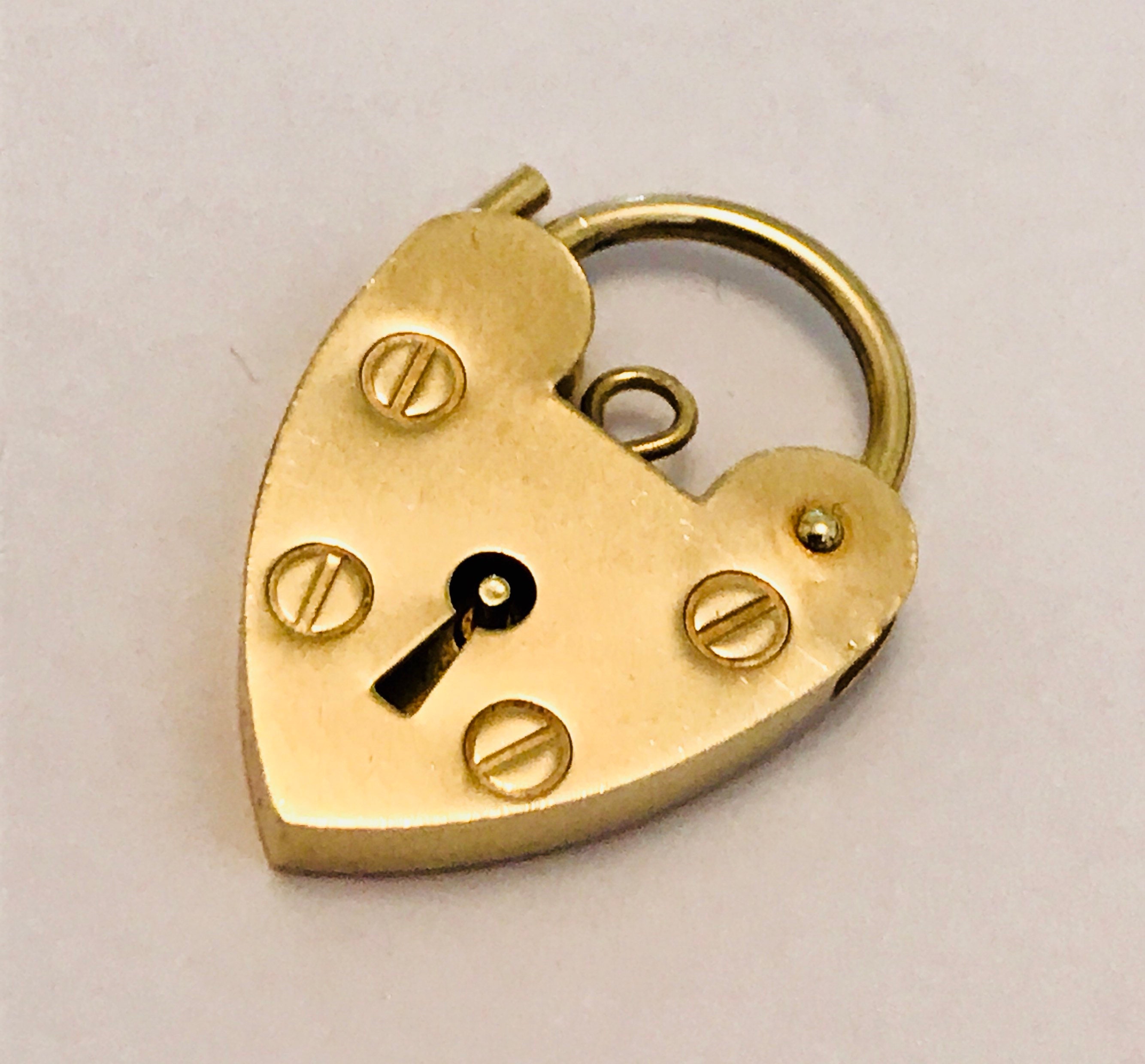 Stunning very large vintage 9ct gold Padlock for charm bracelet ...