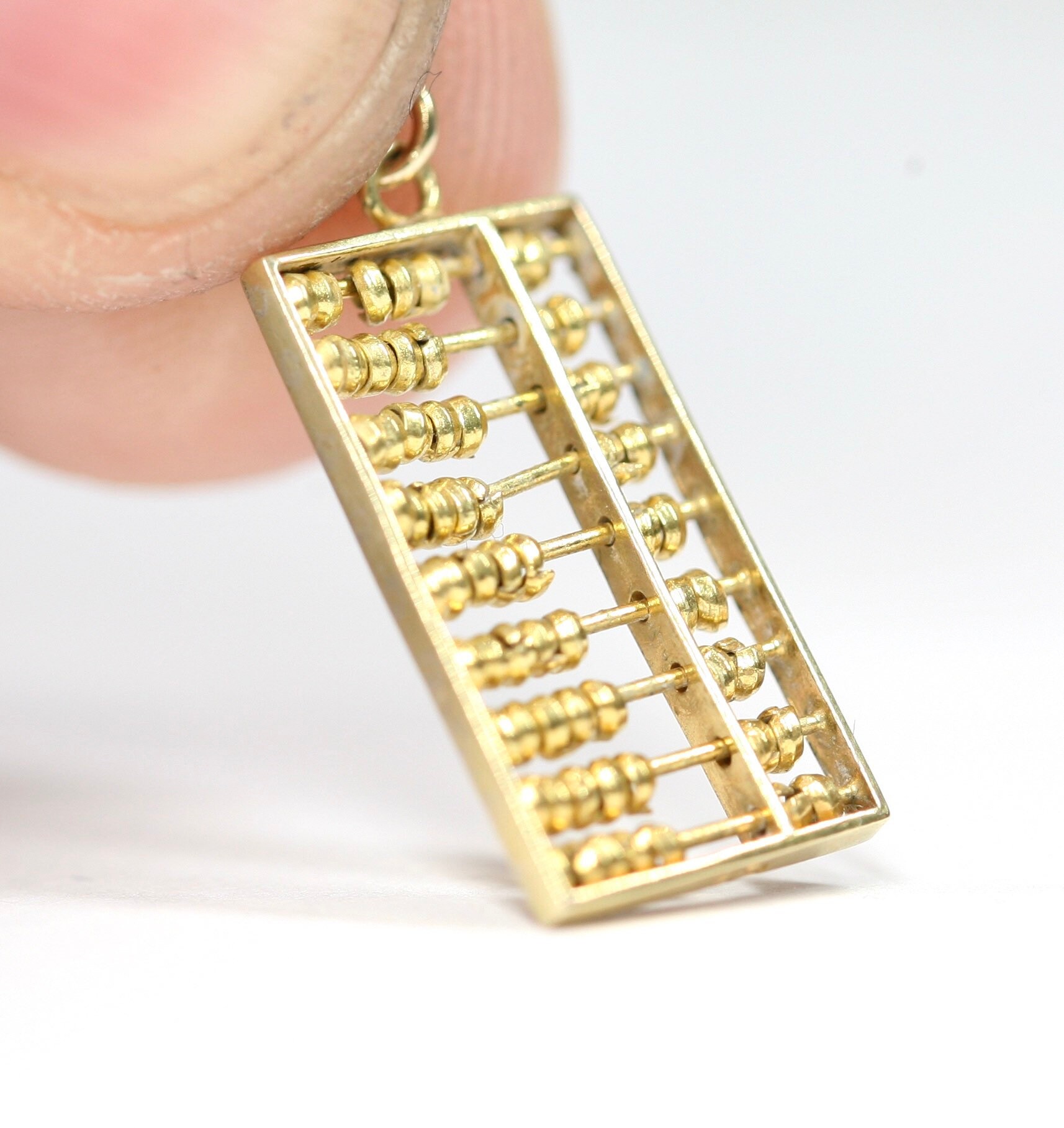 Vintage 9ct yellow gold Abacus charm - stamped 9K