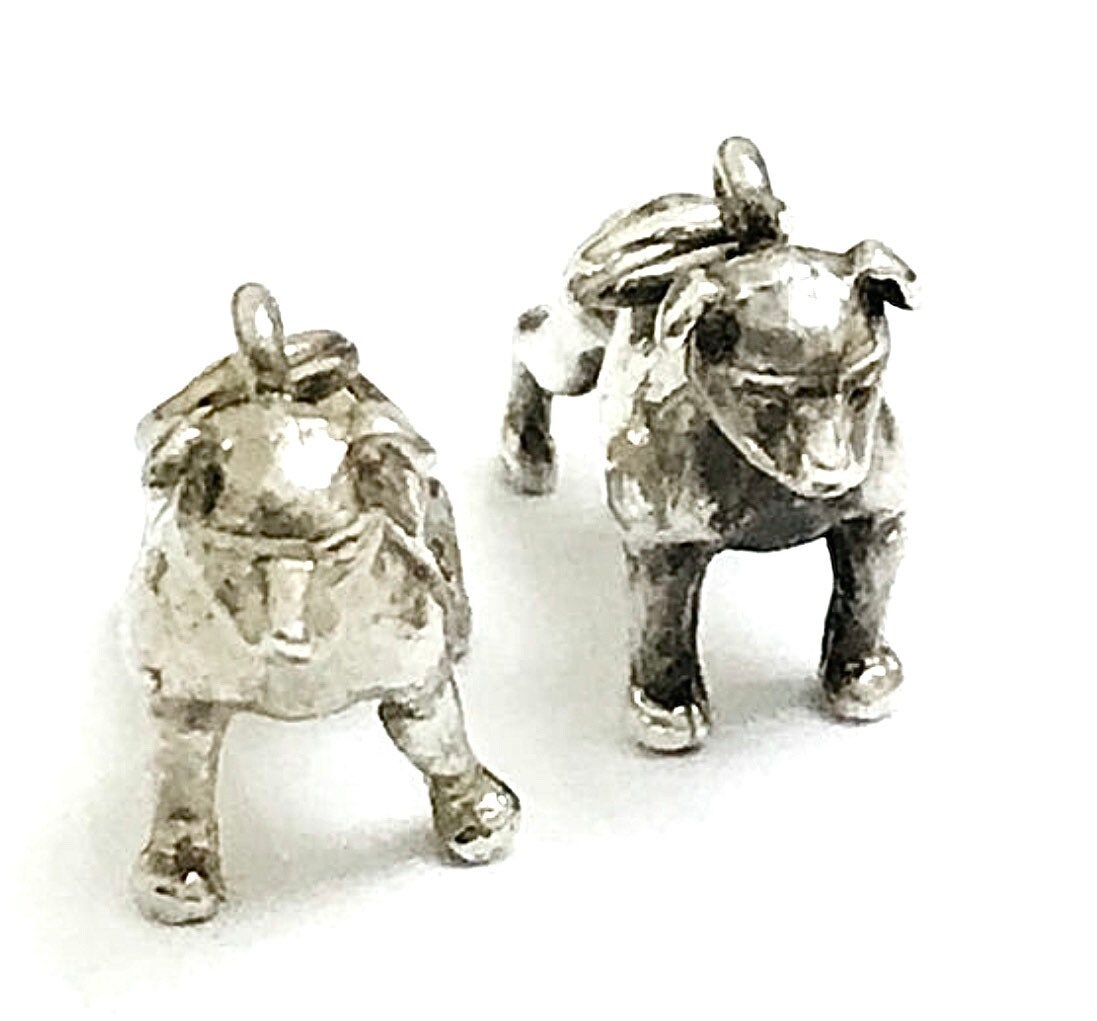 Superb matching vintage Sterling silver bulldog pendants - hallmarked ...