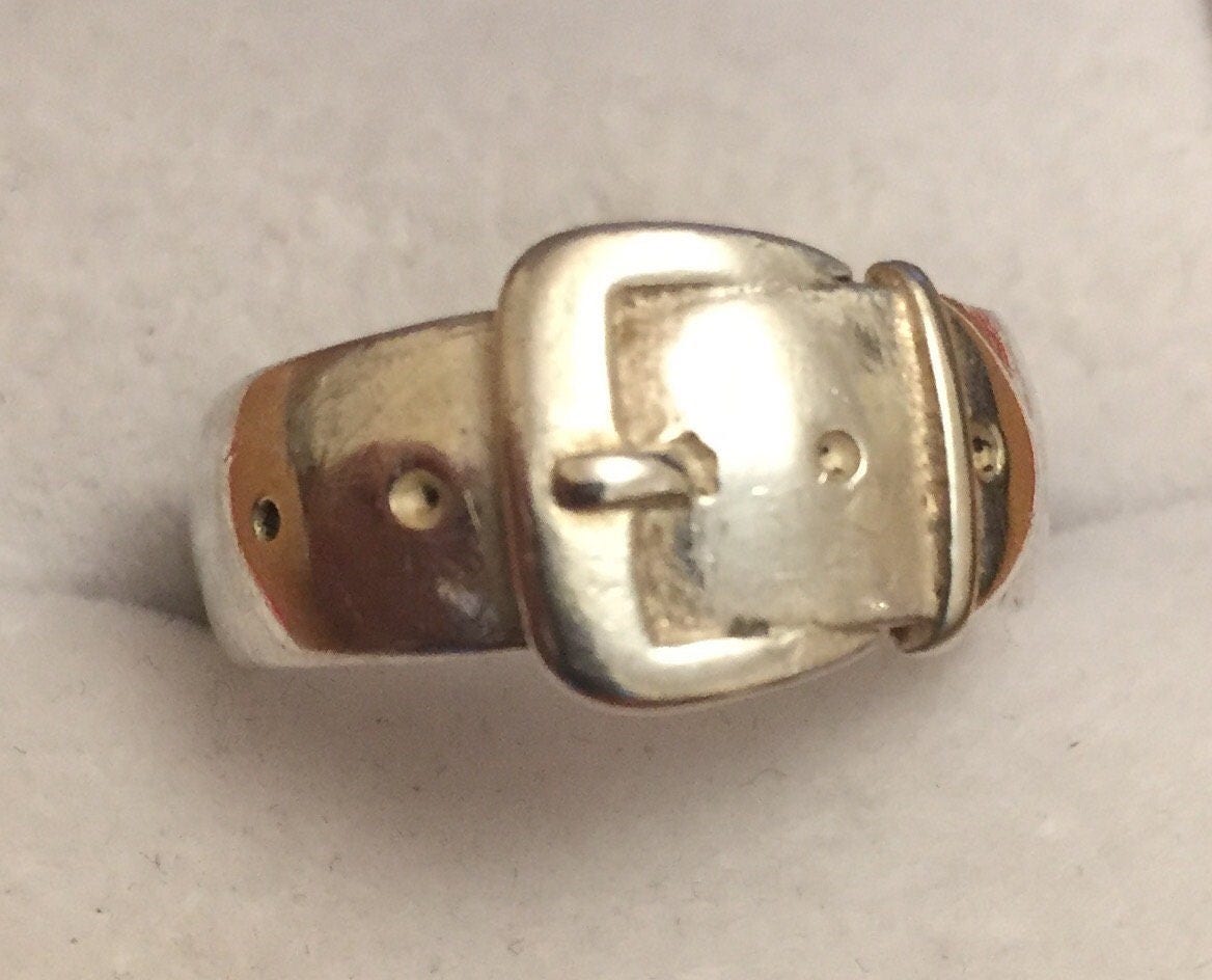 Vintage Sterling silver Buckle ring - 1979