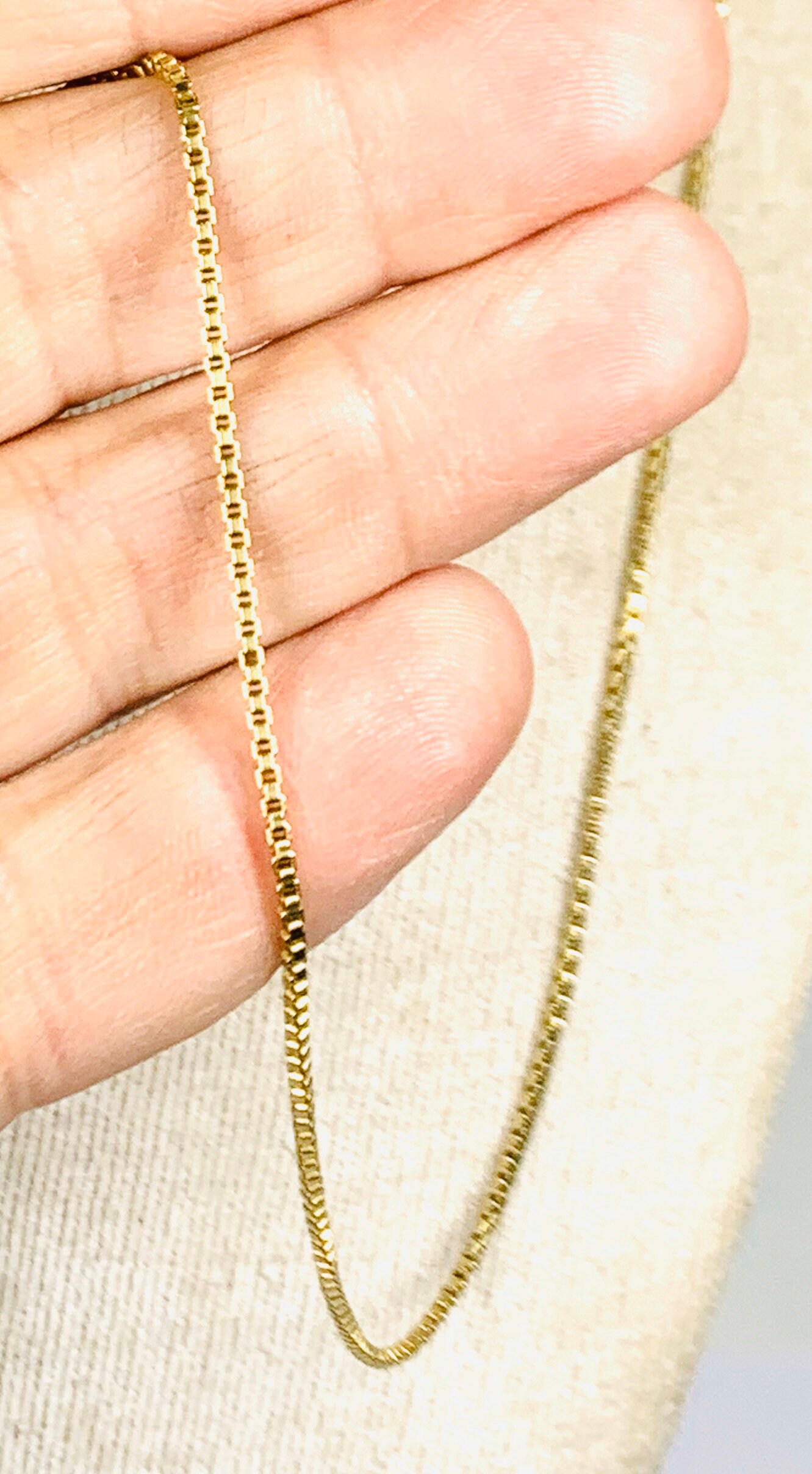 Stunning vintage 9ct yellow gold 29 inch box link chain - fully ...