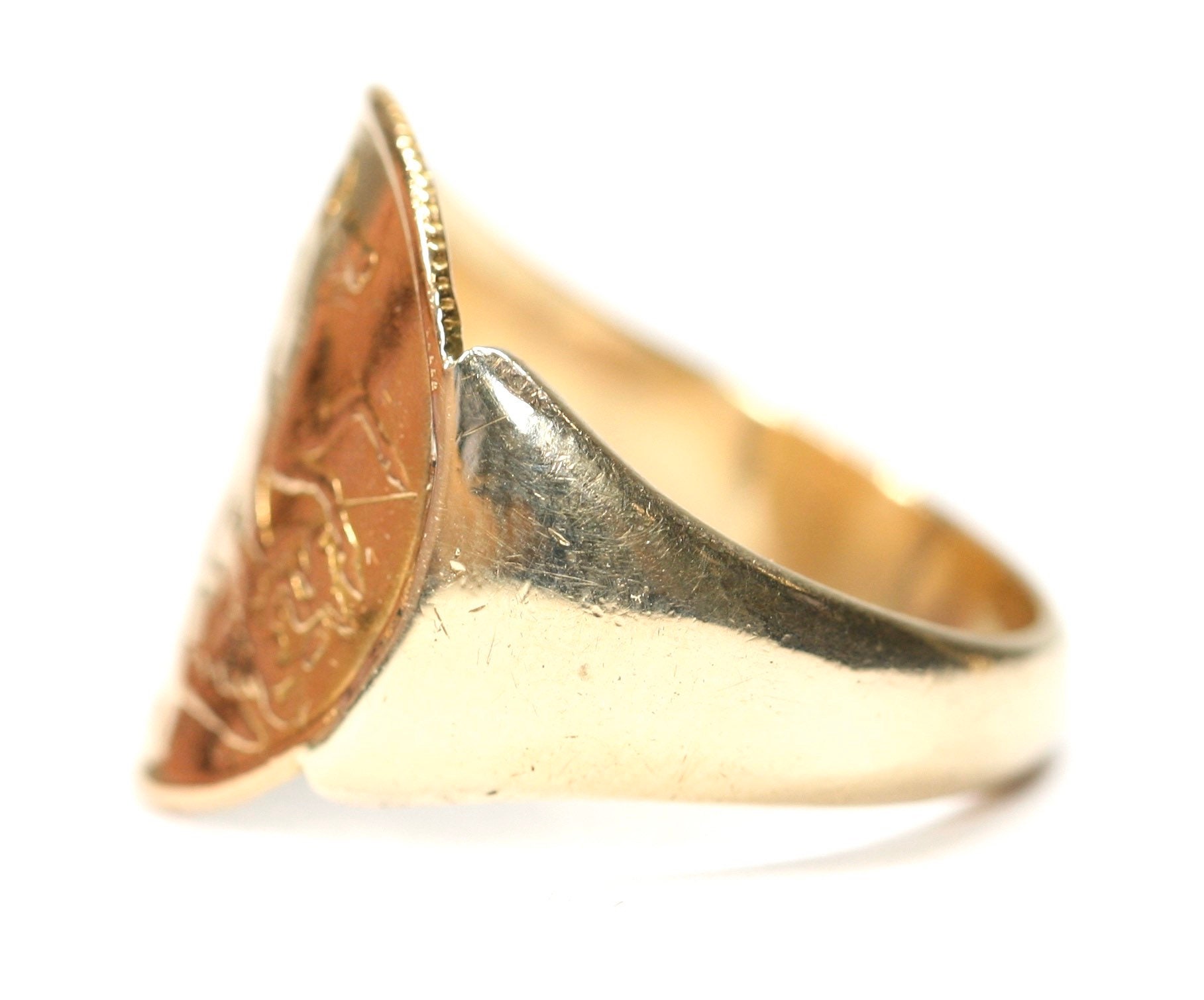 Stunning antique 22ct gold George V 1/2 Sovereign ring - dated 1911 ...