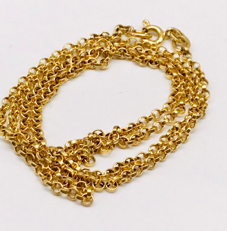 Stunning vintage 18ct yellow gold 22 inch chain - fully hallmarked