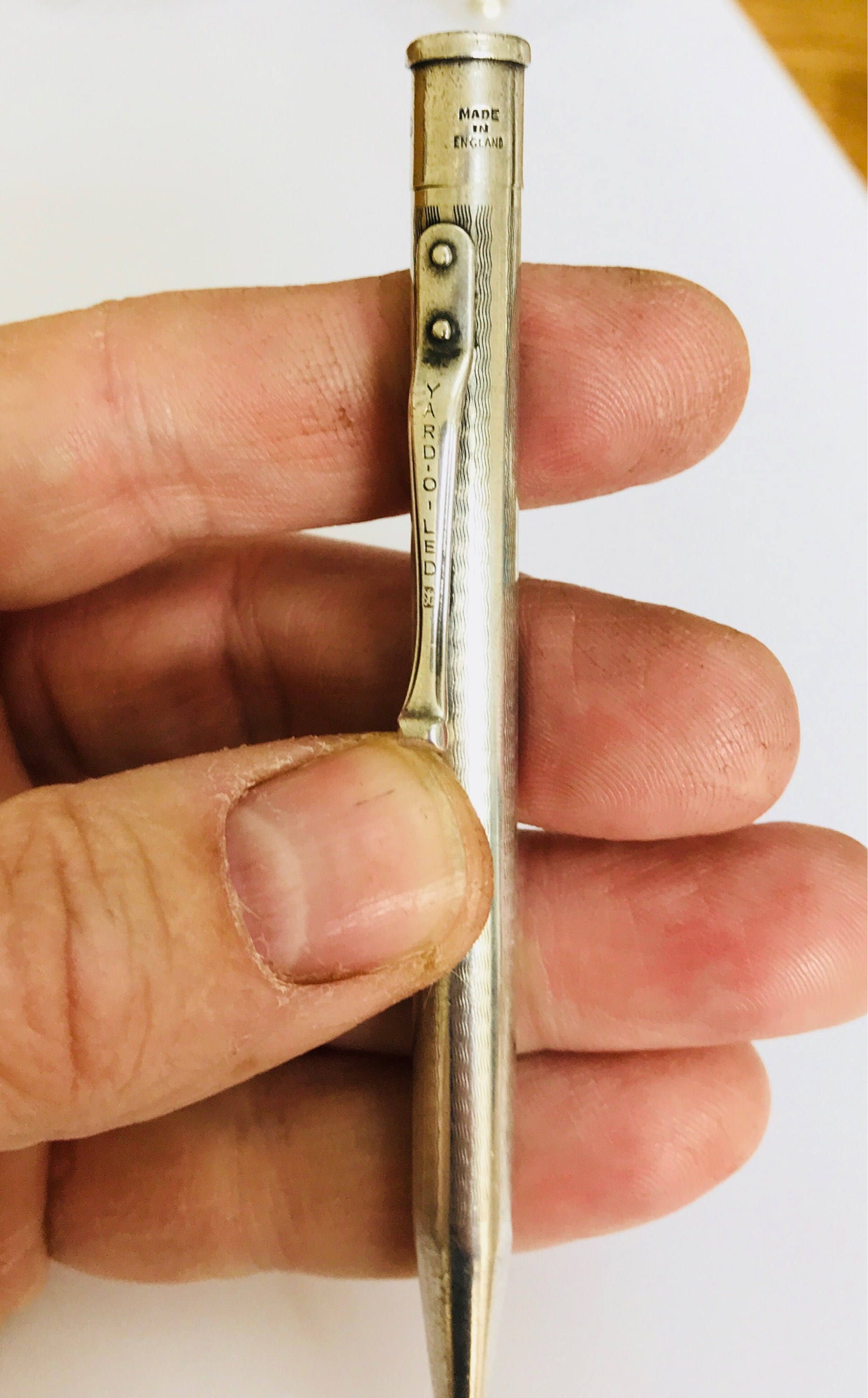 Superb antique sterling silver propelling pencil - London 1946