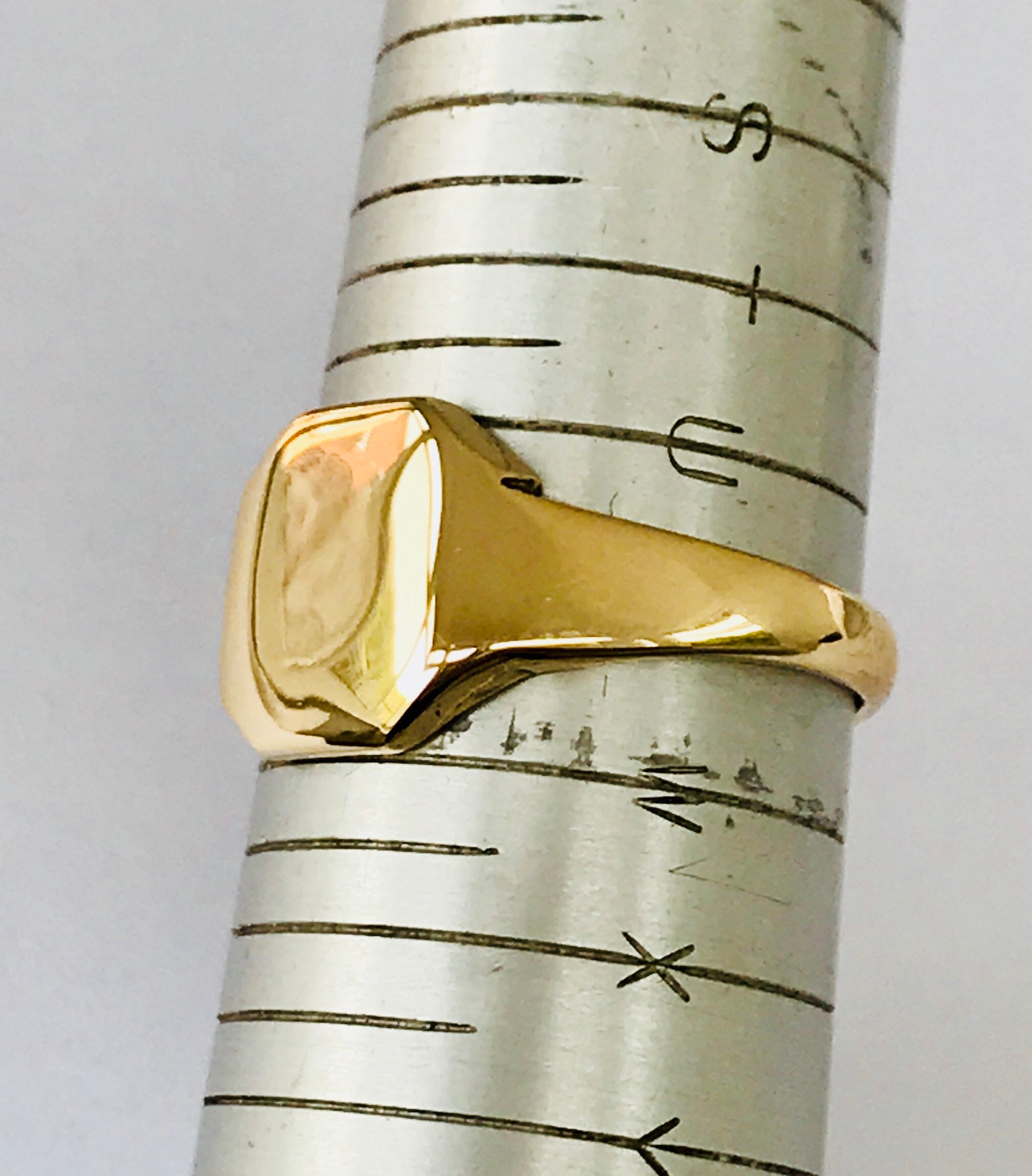 Superb heavy vintage 9ct yellow gold Men's signet ring - hallmarked ...