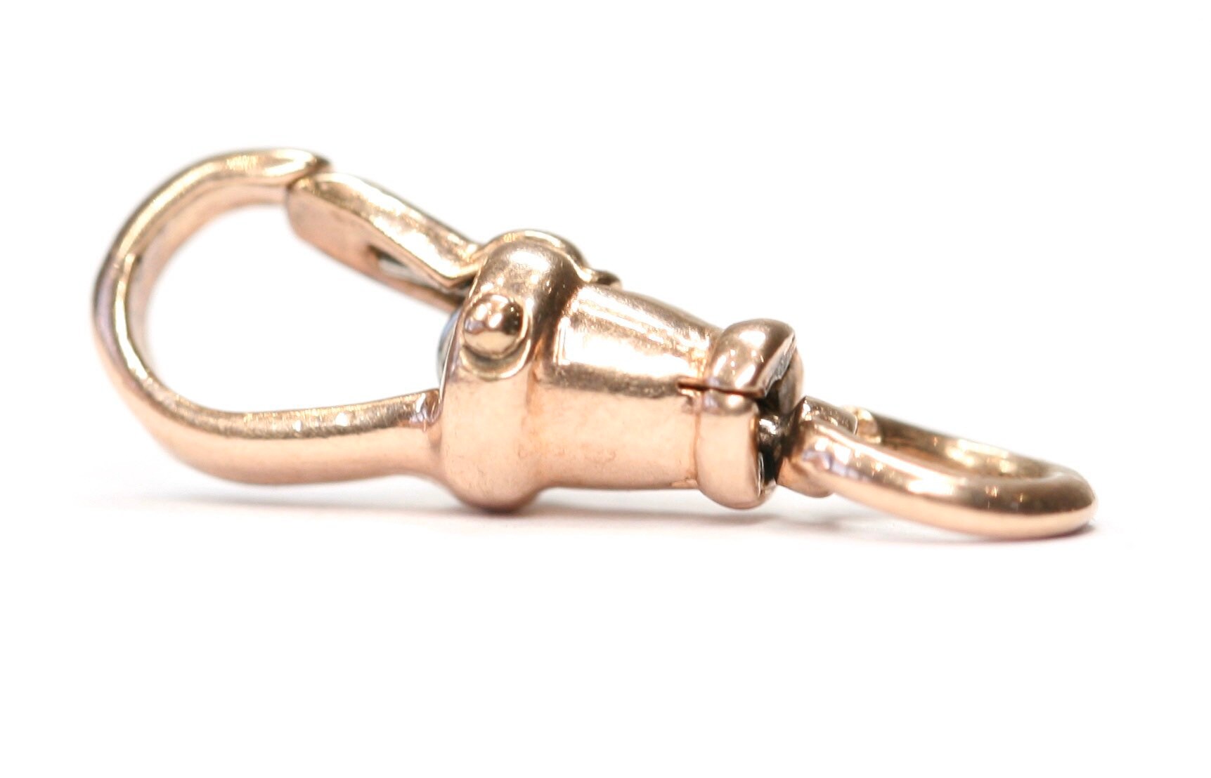 9ct rose gold Albert chain swivel dog clip / pendant - 20mm