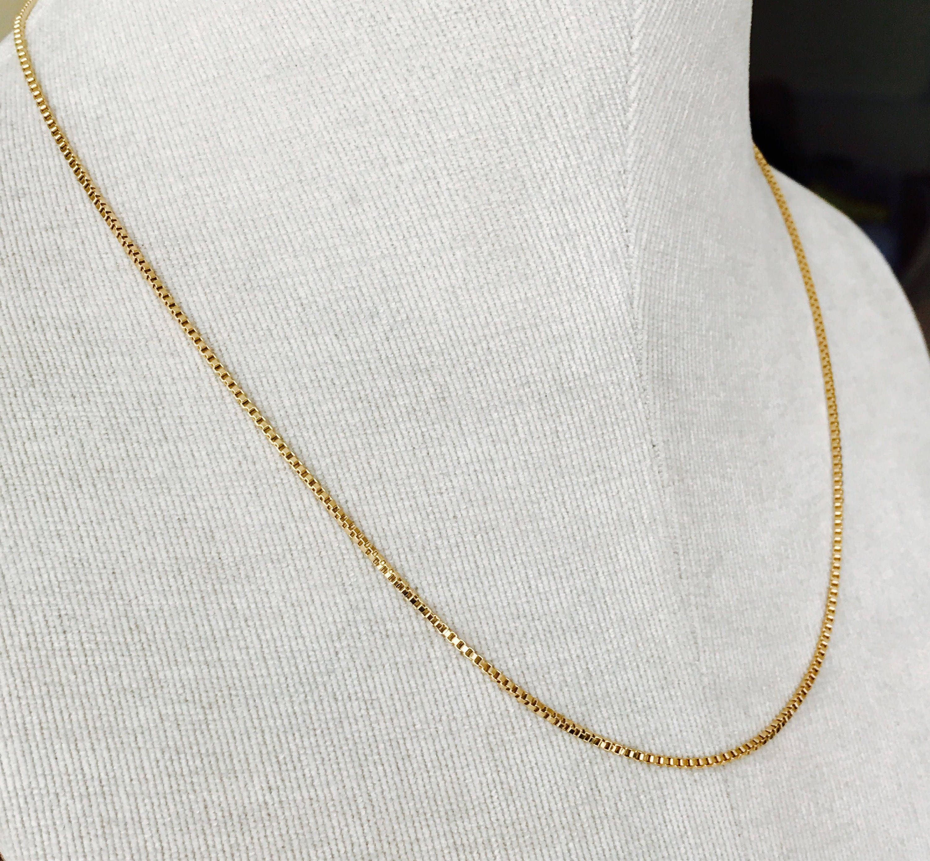 Superb quality vintage 9ct gold 20 inch box chain - Hallmarked